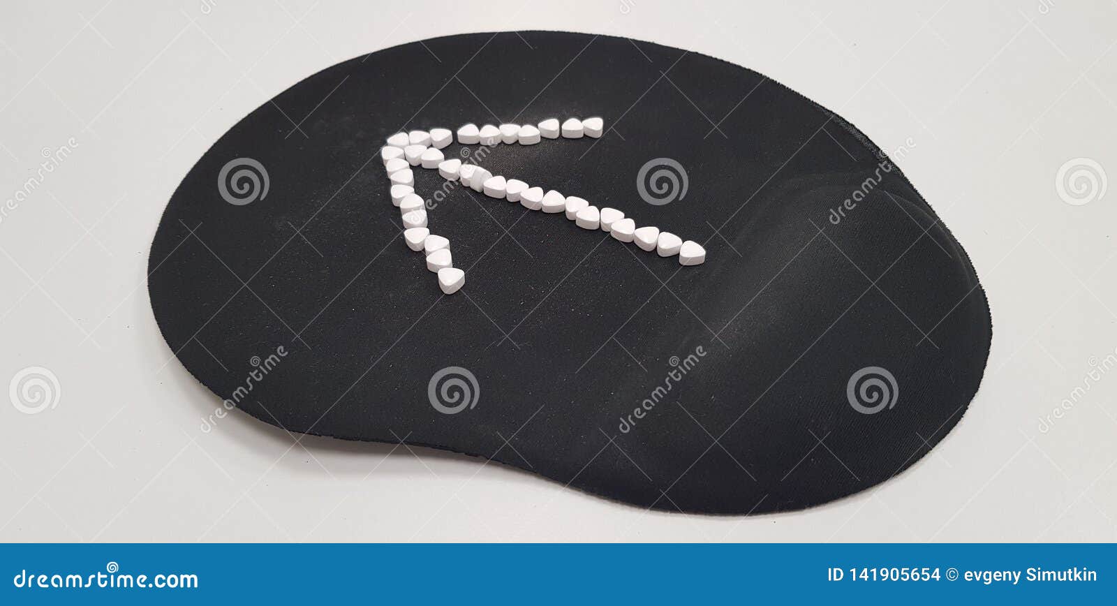 An Arrow Sign on Black Computer Mouse Pad Stock Illustration ...