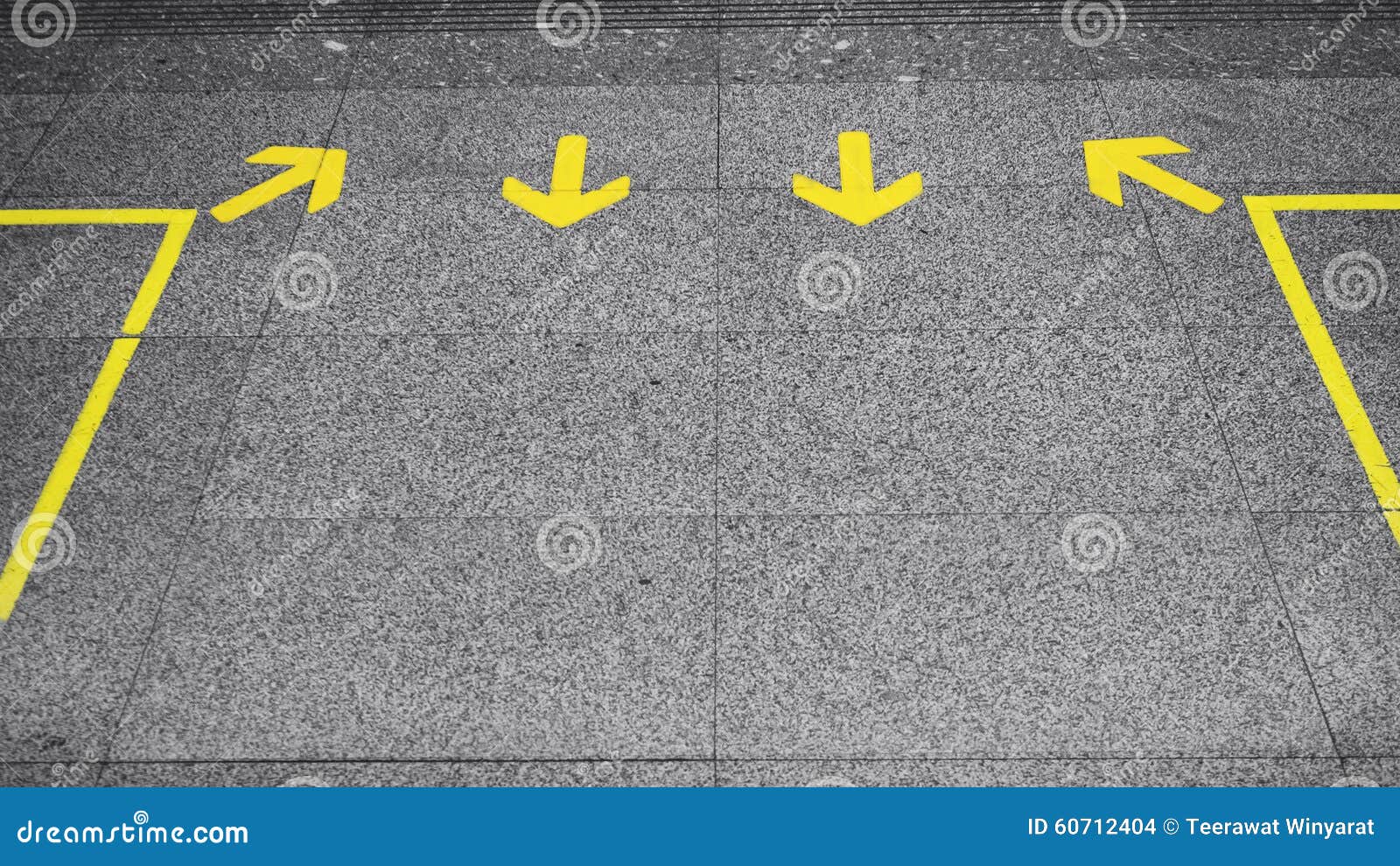 Arrow Sign Direction on Floor Stock Photo - Image of track, pointing ...