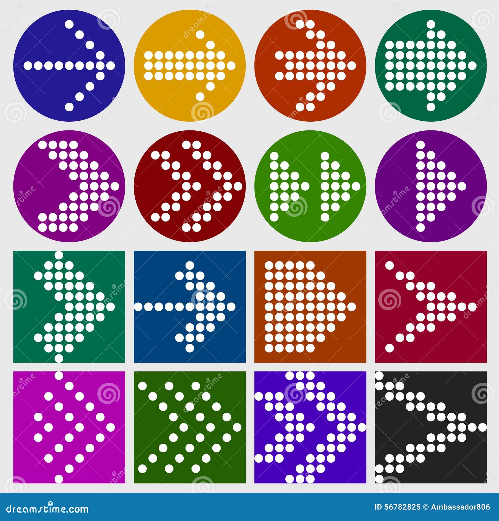 Arrow sign dots icon set stock vector. Illustration of black - 56782825