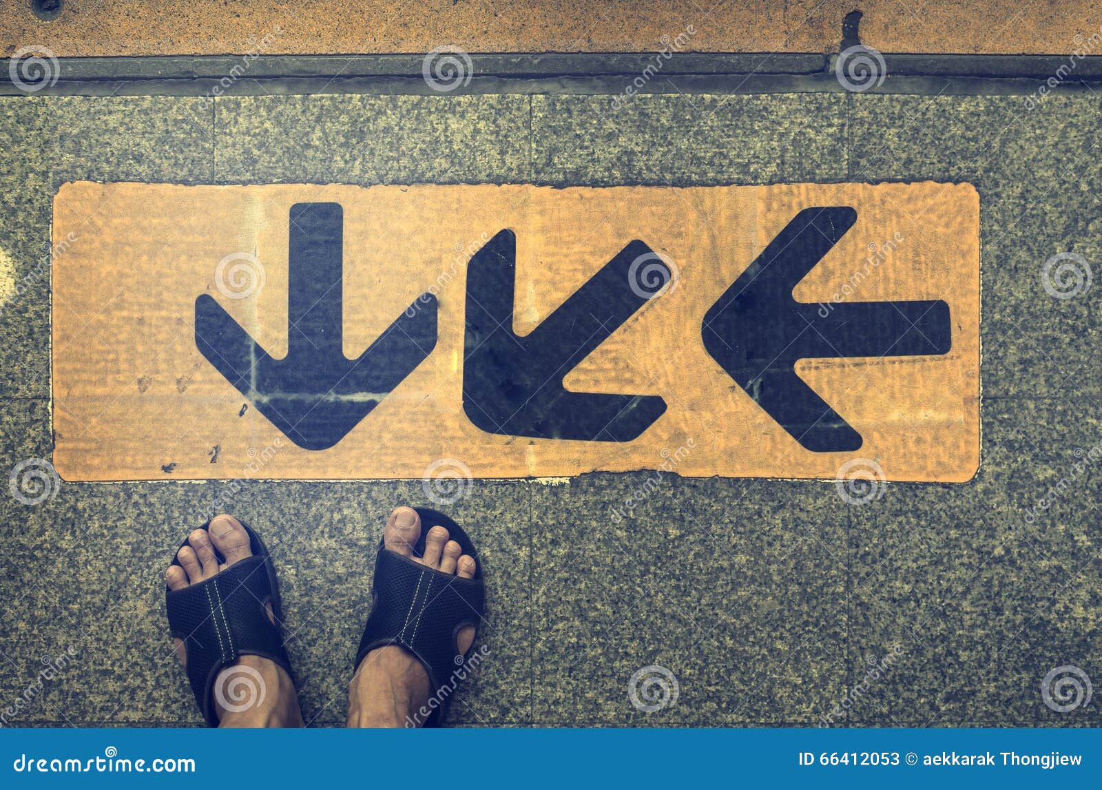 Arrow sign with foot stock image. Image of city, foot - 66412053