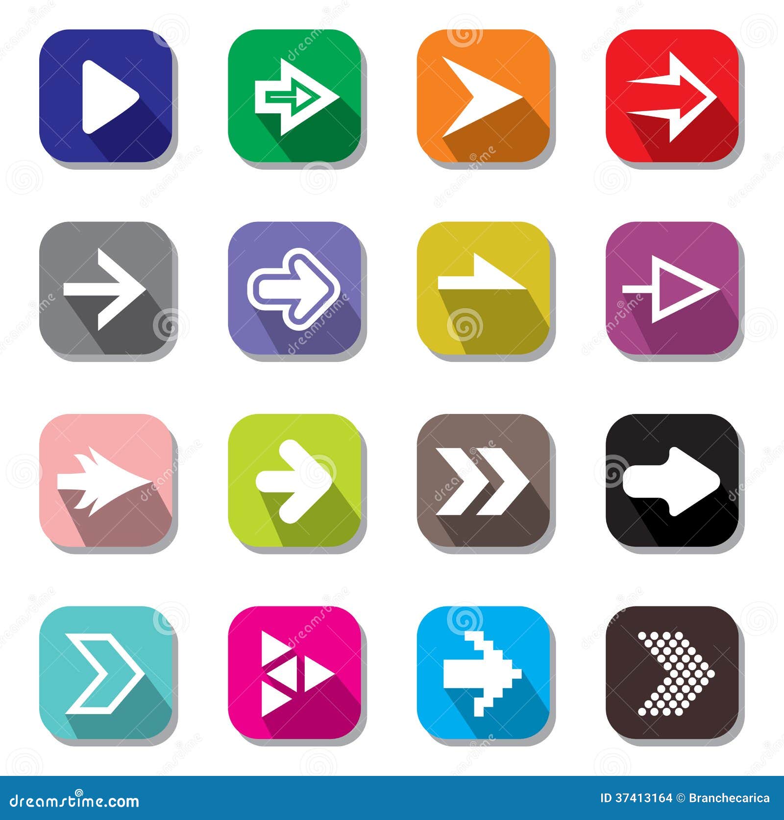 Arrow sign icon set stock vector. Illustration of retro - 37413164