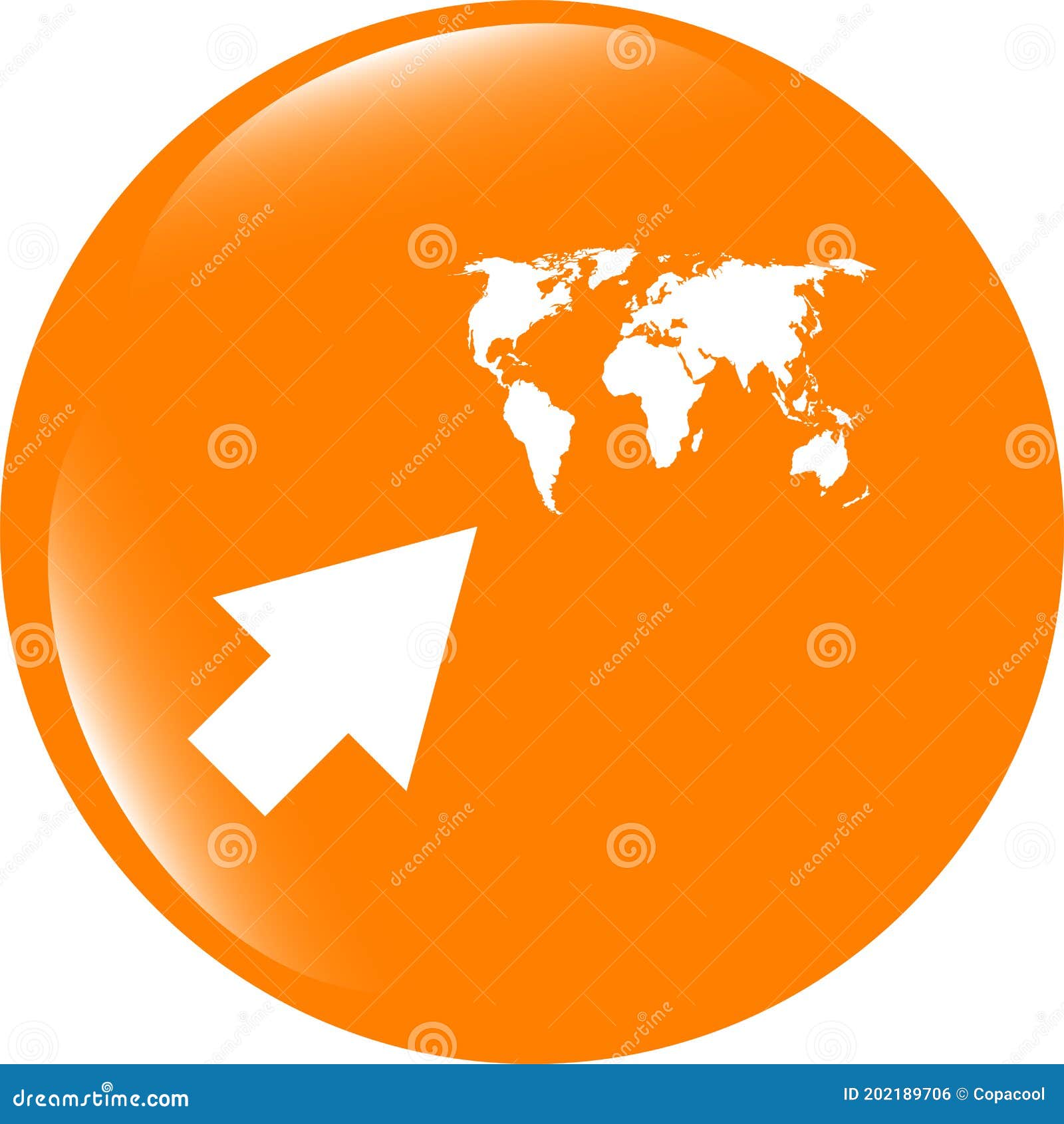 Arrow Sign Icon with World Map Sign. Arrows Symbol. Icon for App Stock ...