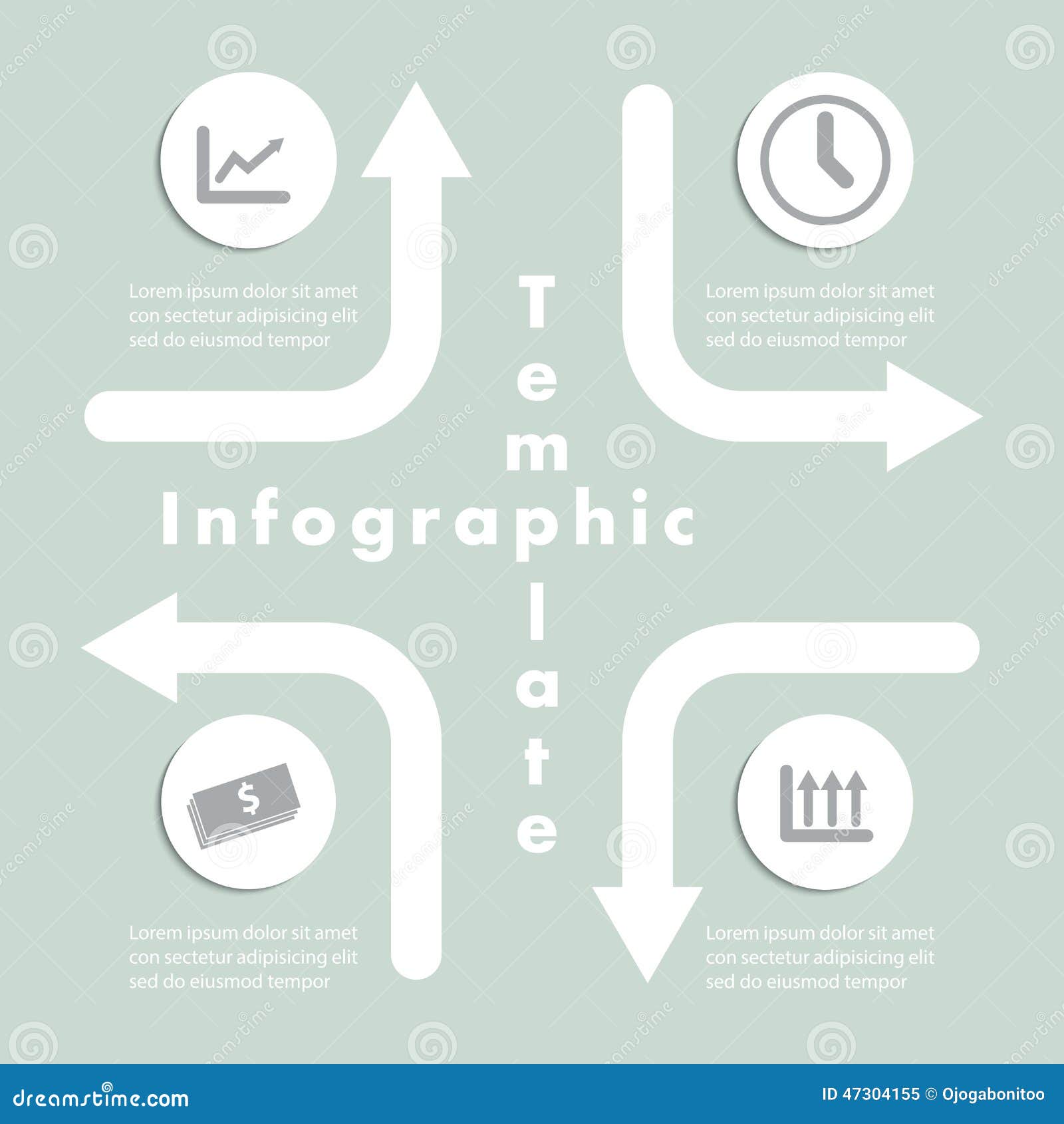 Arrow & Sign Infographics Design Template Stock Vector - Illustration ...