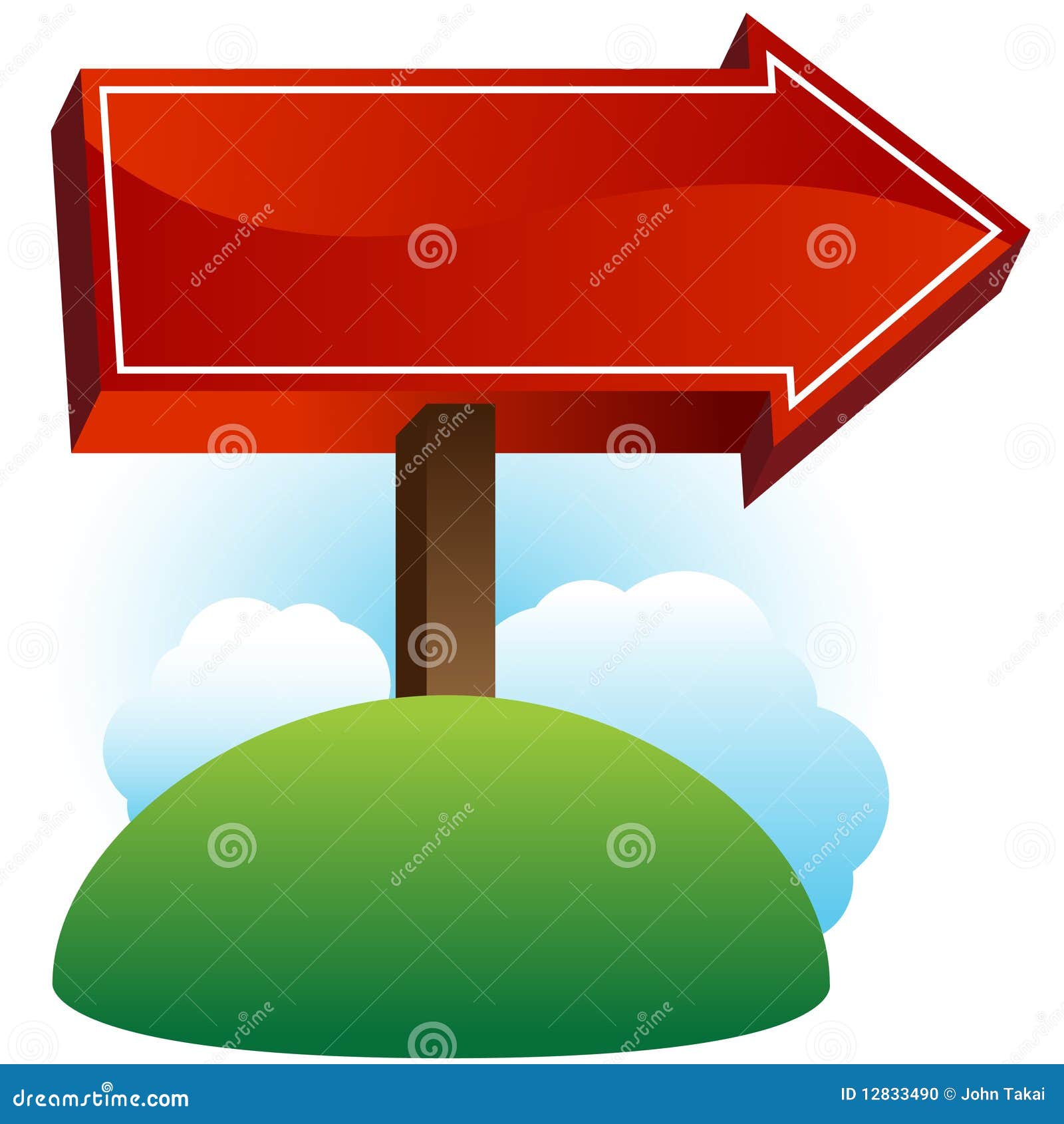 Arrow Sign Post stock vector. Illustration of cloud, isolated - 12833490
