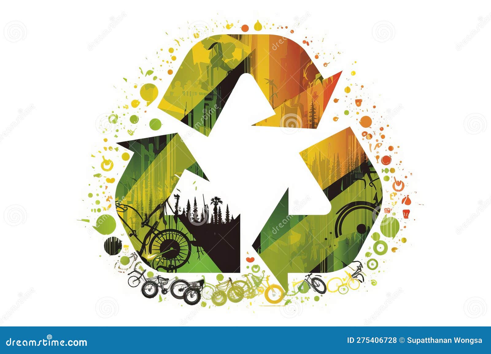 Arrow Sign Recycle Circle Environment from Generative Ai Stock ...