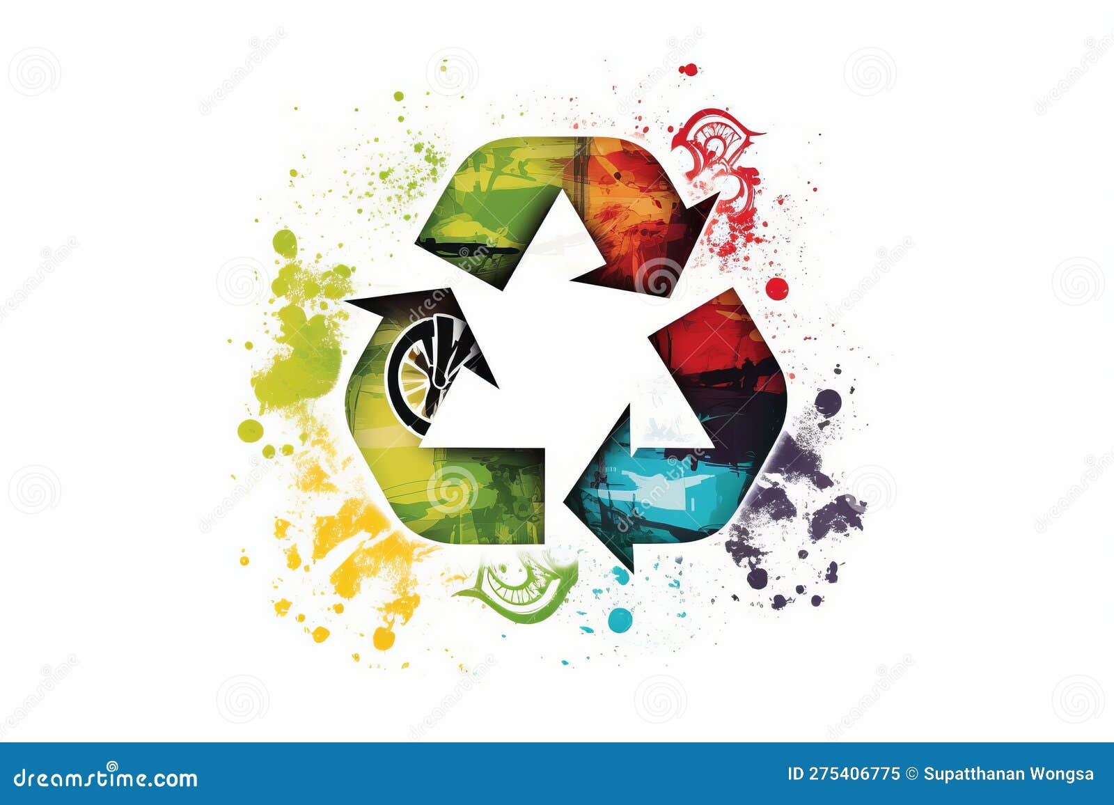 Arrow Sign Recycle Circle Environment from Generative Ai Stock ...