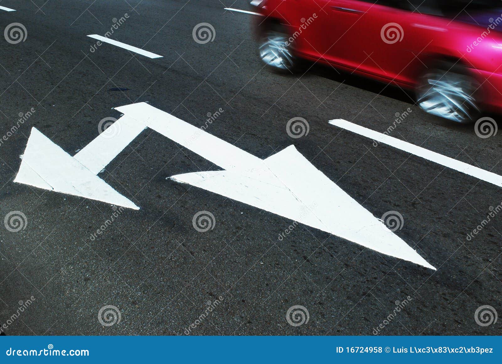 Arrow sign on road stock photo. Image of traffic, point - 16724958