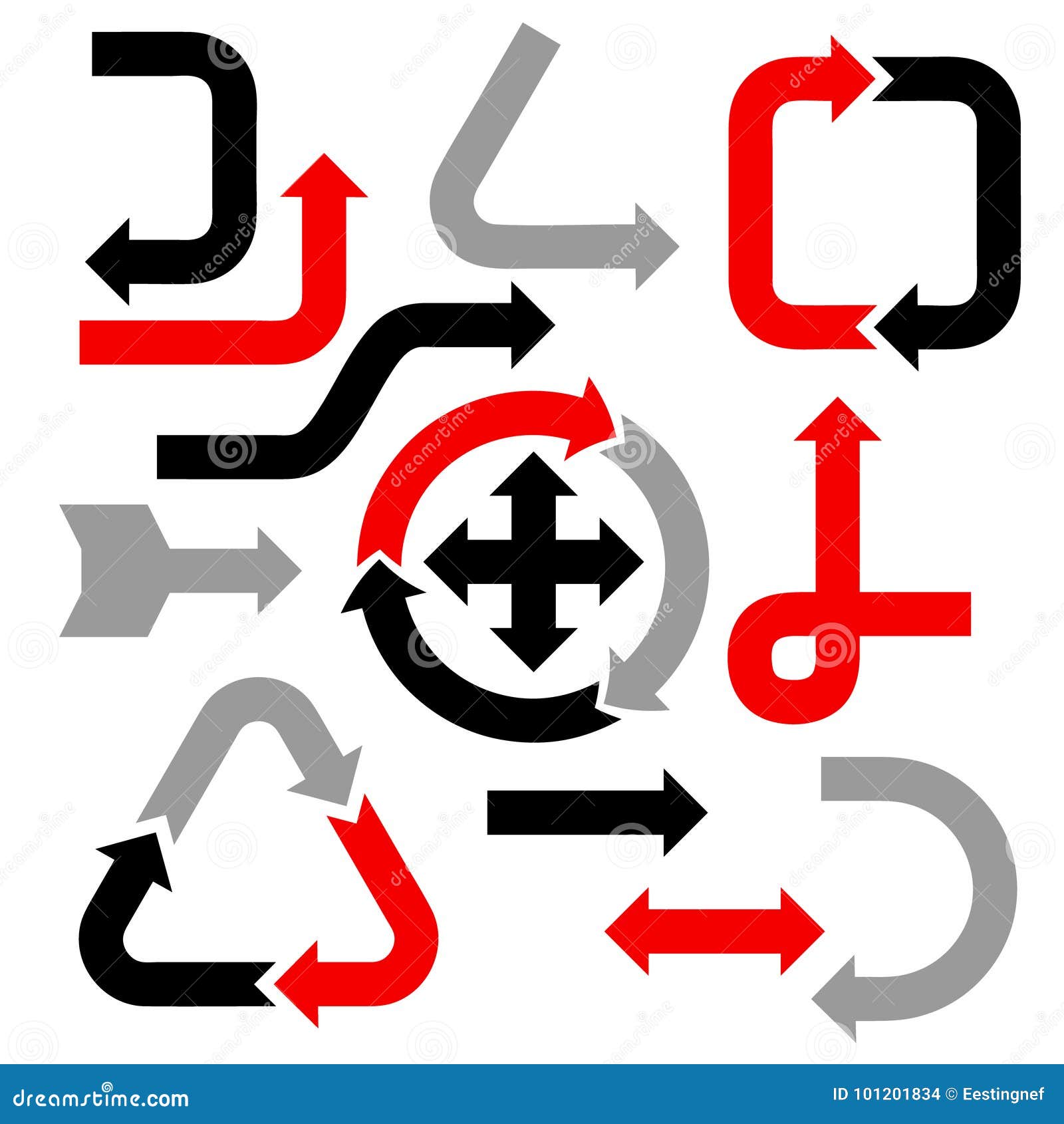 Arrow Sign Set. Isolated on White Background. Vector Stock Vector ...