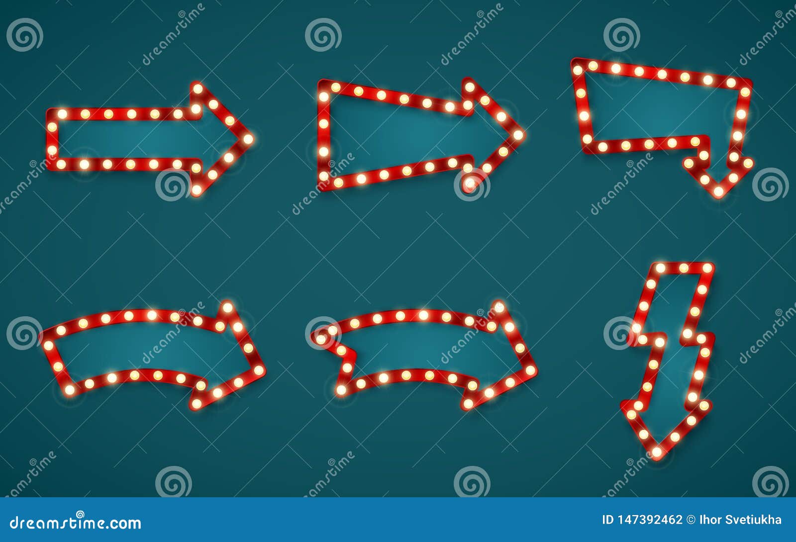 Arrow Sign Set. Retro Banner Sign Set Template with Space for Text ...