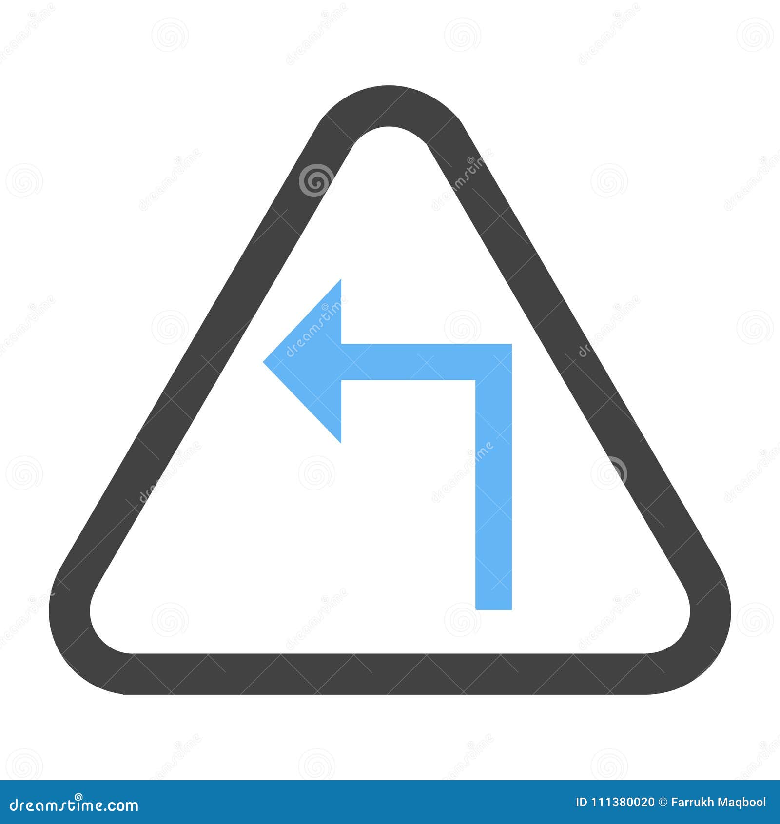 Sharp left turn stock vector. Illustration of safety - 111380020