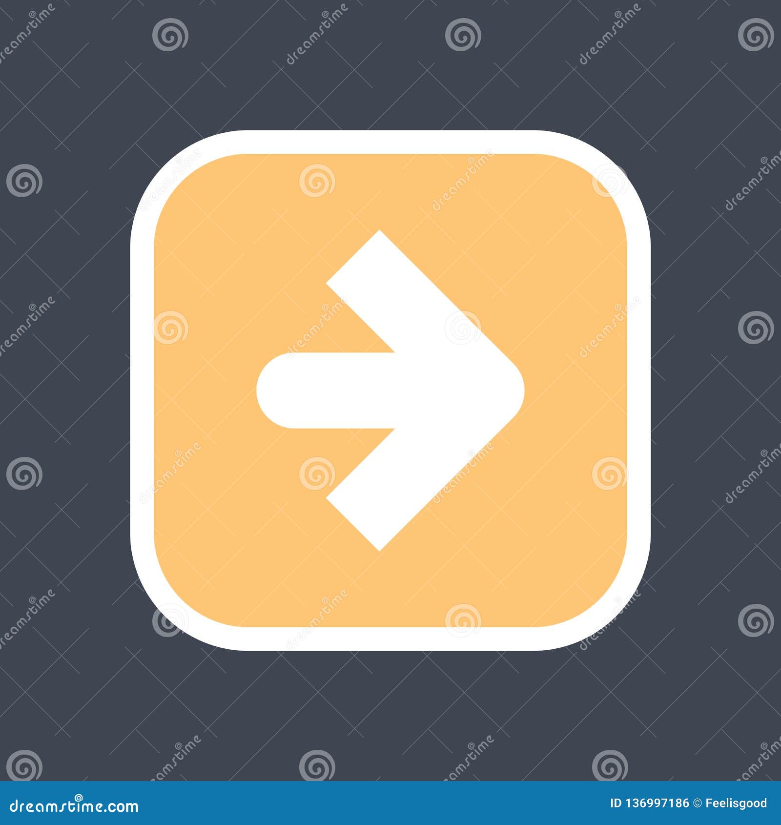 Arrow Sign in a Square Icon. Web Button is Created in Flat Style Stock ...