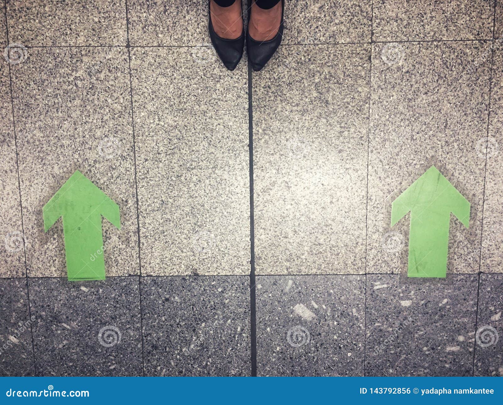 Arrow sign stock photo. Image of wait, subway, walkway - 143792856