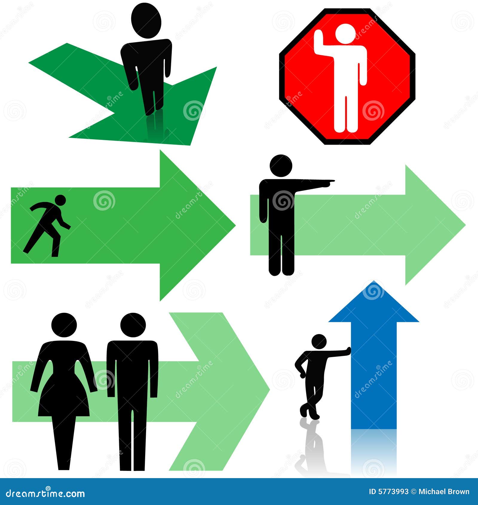 Arrow Sign Symbol Set People Point Directions Stock Vector ...