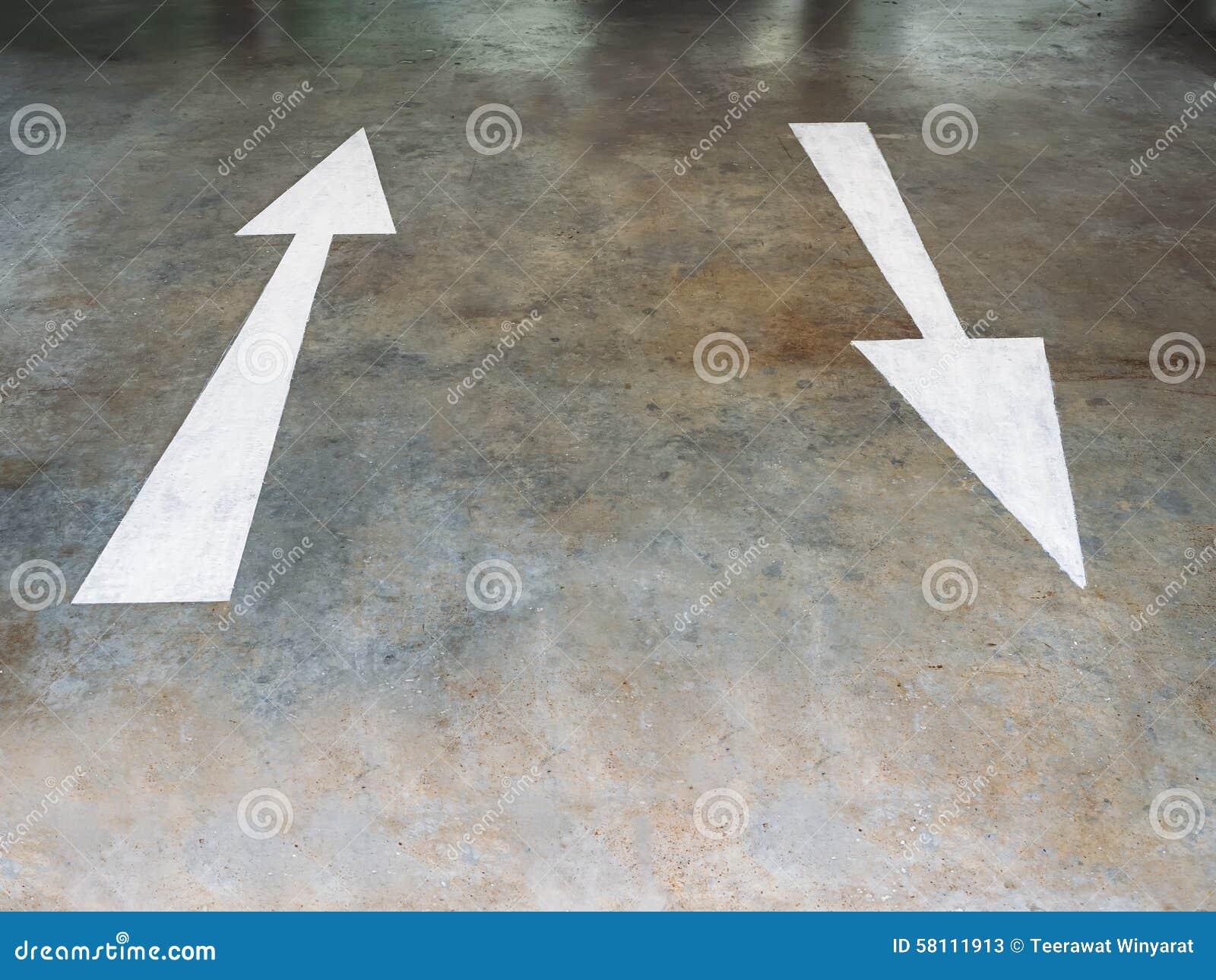 Arrow signs on street stock image. Image of guide, city - 58111913