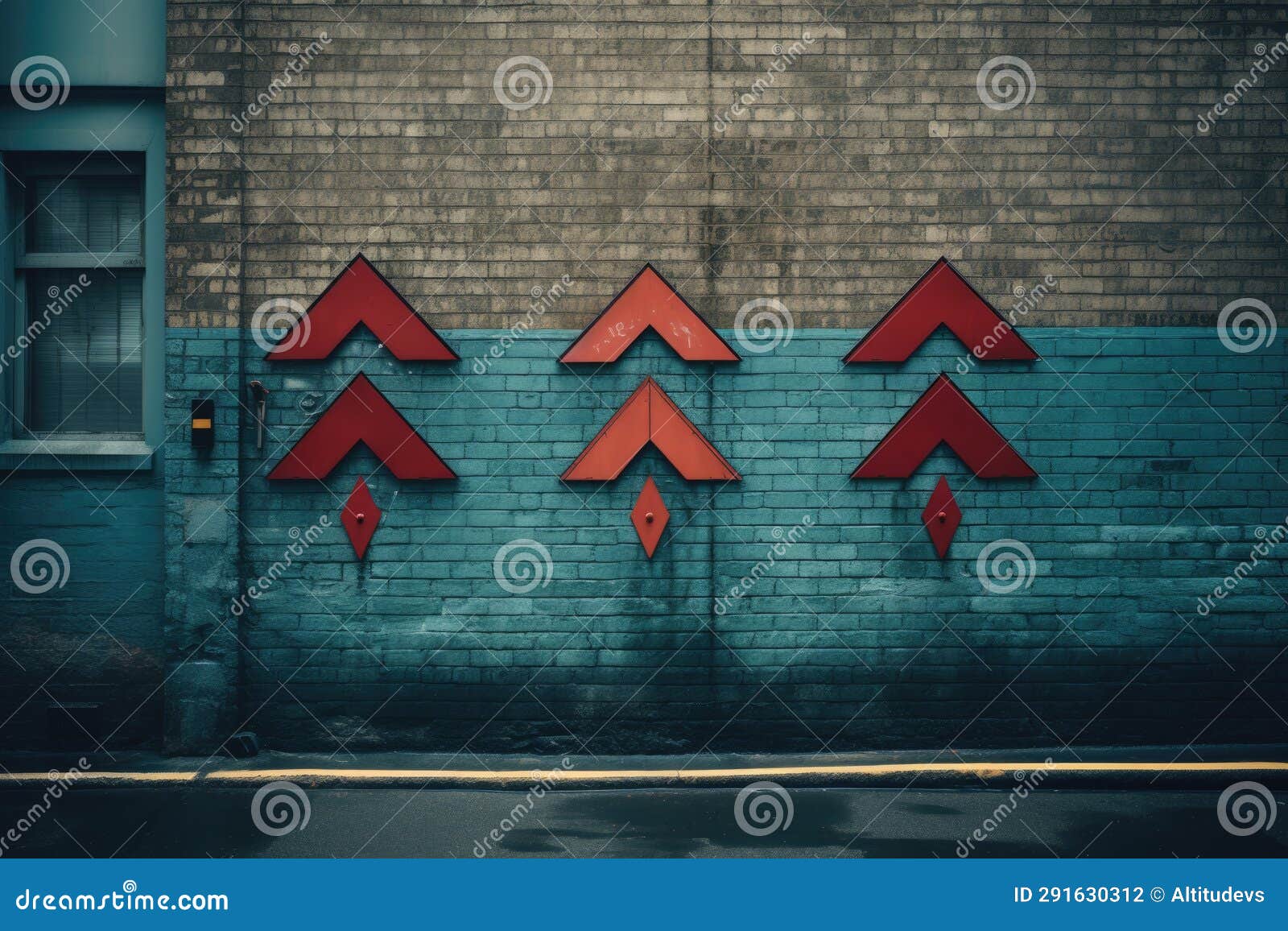 Arrow Signs on a Wall Pointing To Differing Directions Stock Photo ...