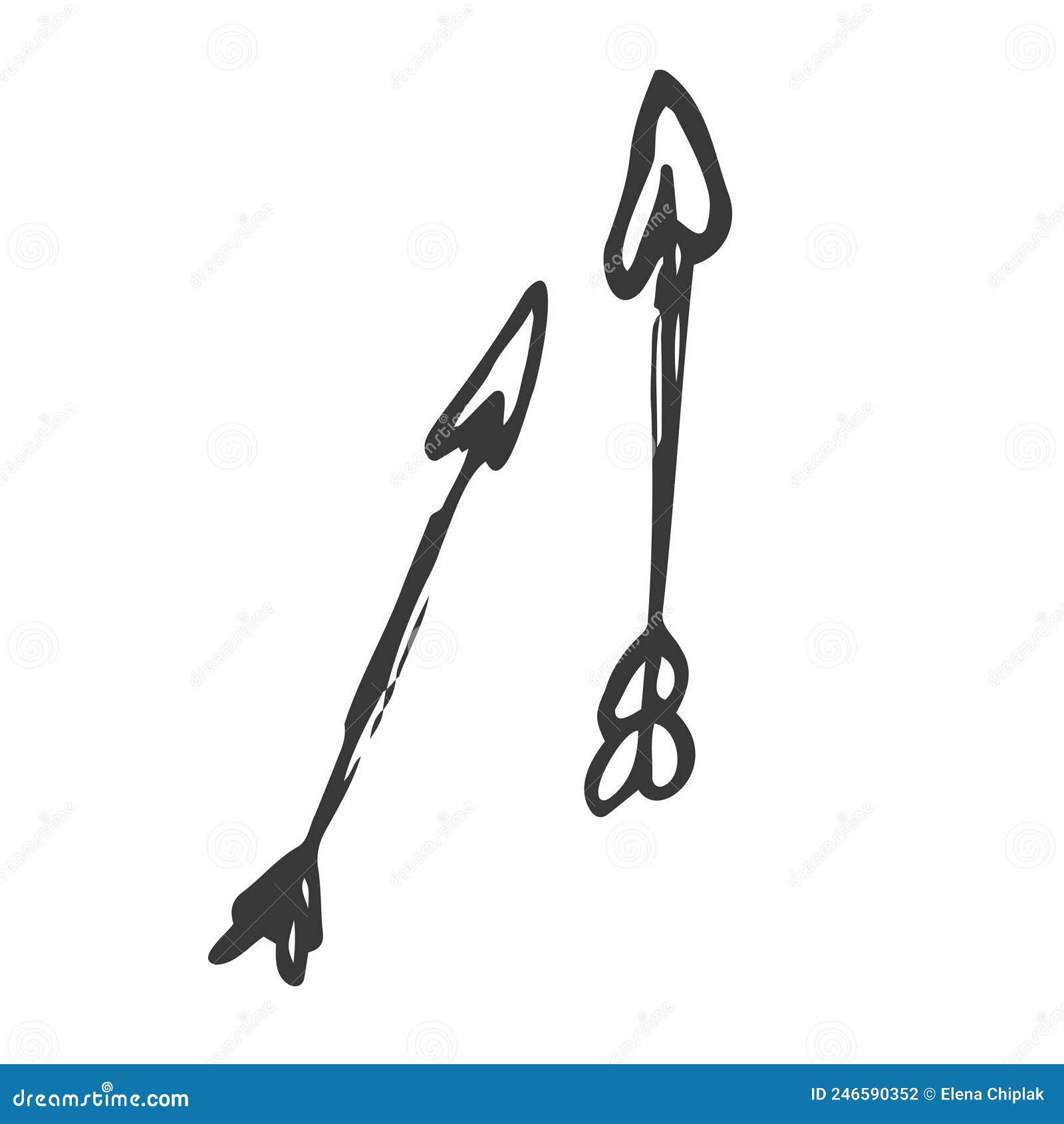 Arrow , Simple Hand Drawn Illustration, Isolated Vector Stock Vector ...