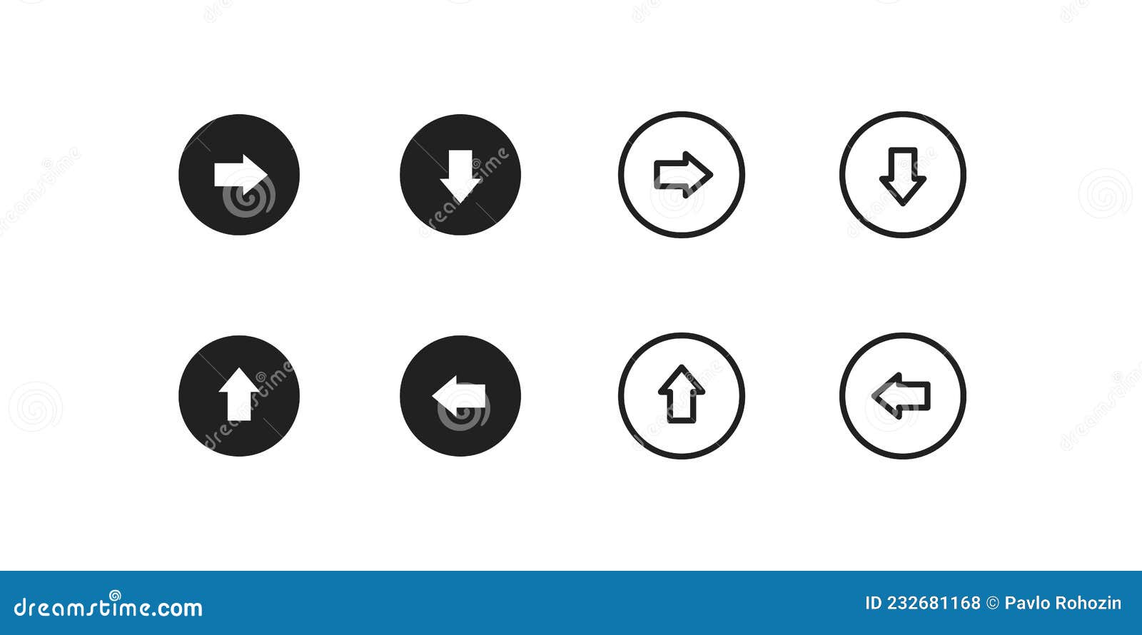 Arrow, Simple Next Button Icon Set. Right Symbol Concept in Vector Flat ...