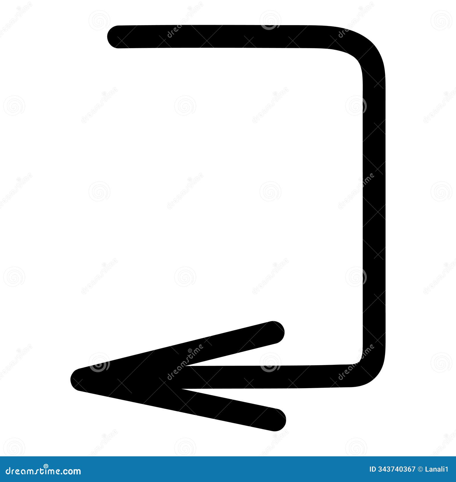 Black Bent Direction Arrow On A White Background Vector Illustration ...