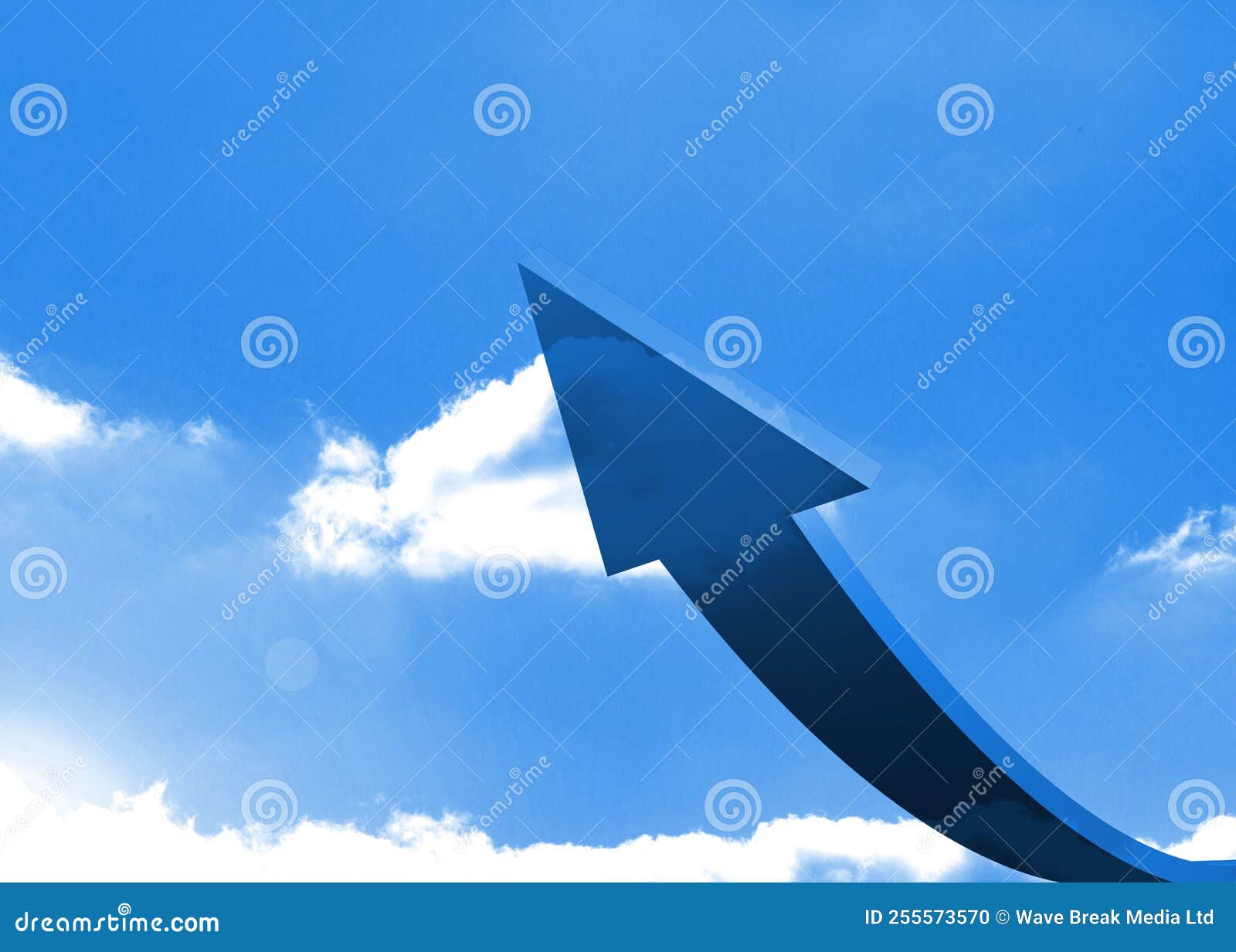 Arrow in the sky in blue stock photo. Image of people - 255573570