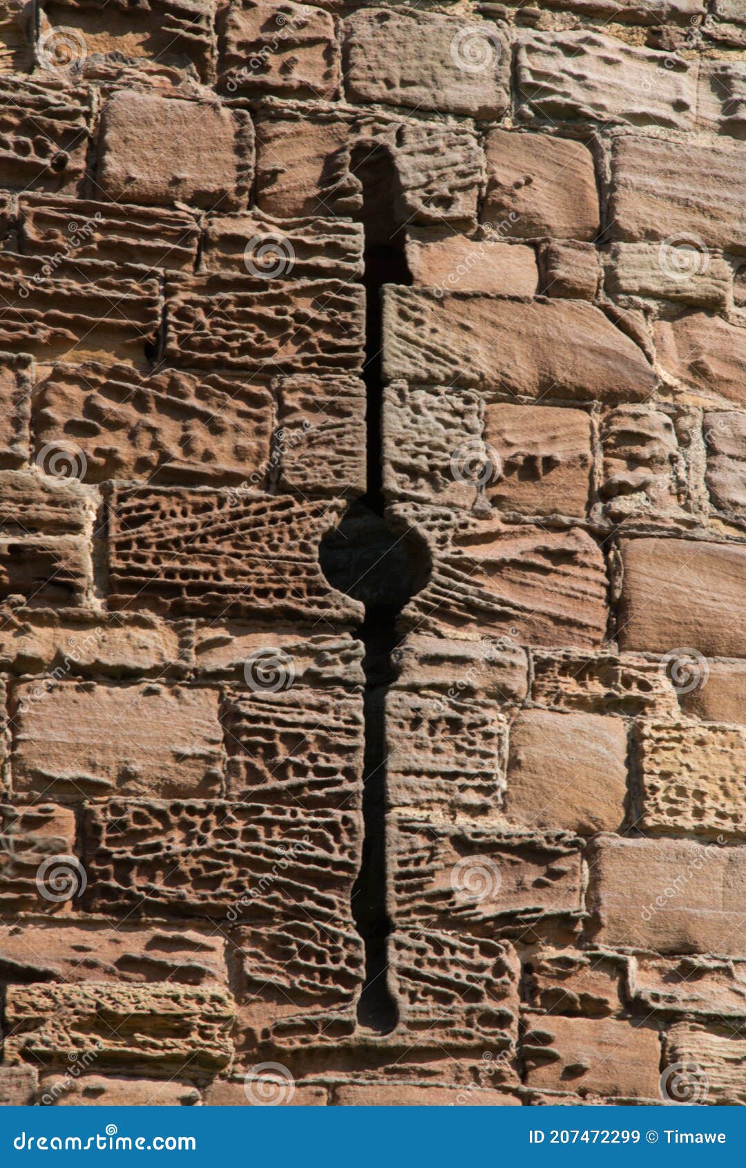 Arrow Slit in a British Castle Stock Image - Image of sandstone, great ...