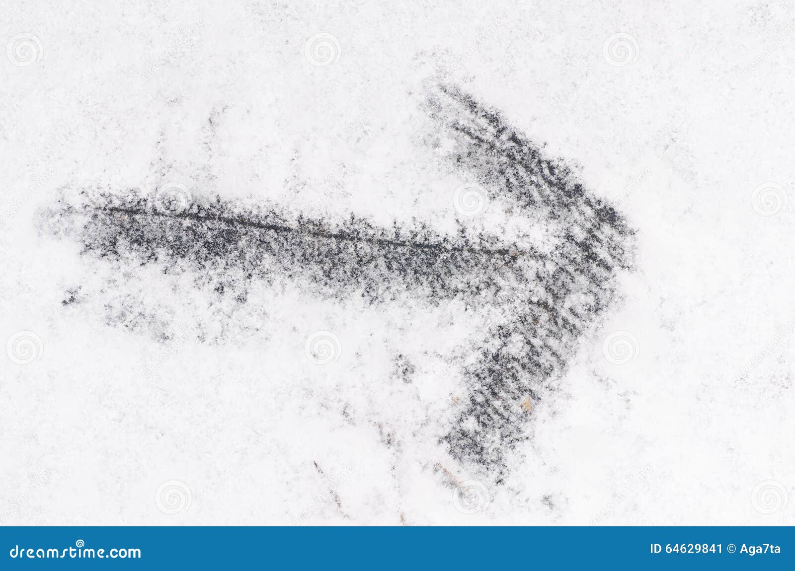 Arrow in snow stock image. Image of sign, design, wood - 64629841