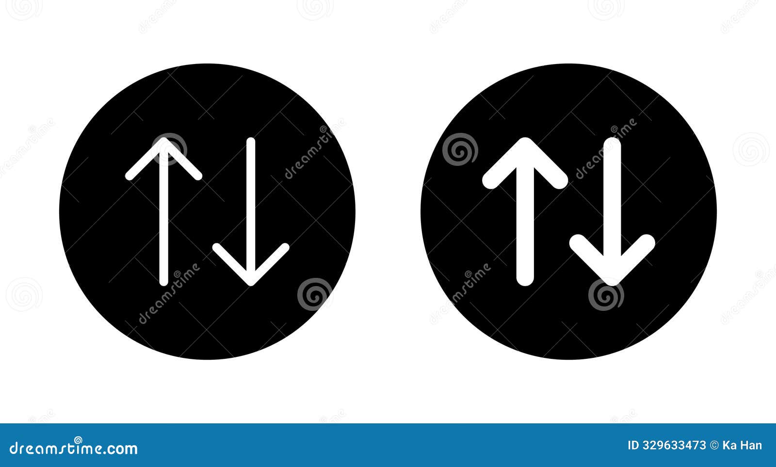 Arrow Sort Icon on Black Circle. Item Sorting Button Stock Illustration ...