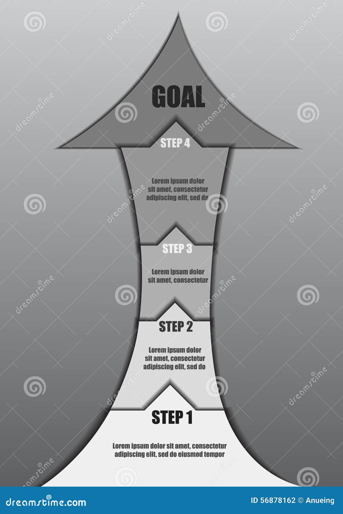 Arrow and Space for Text Each Step Stock Vector - Illustration of ...