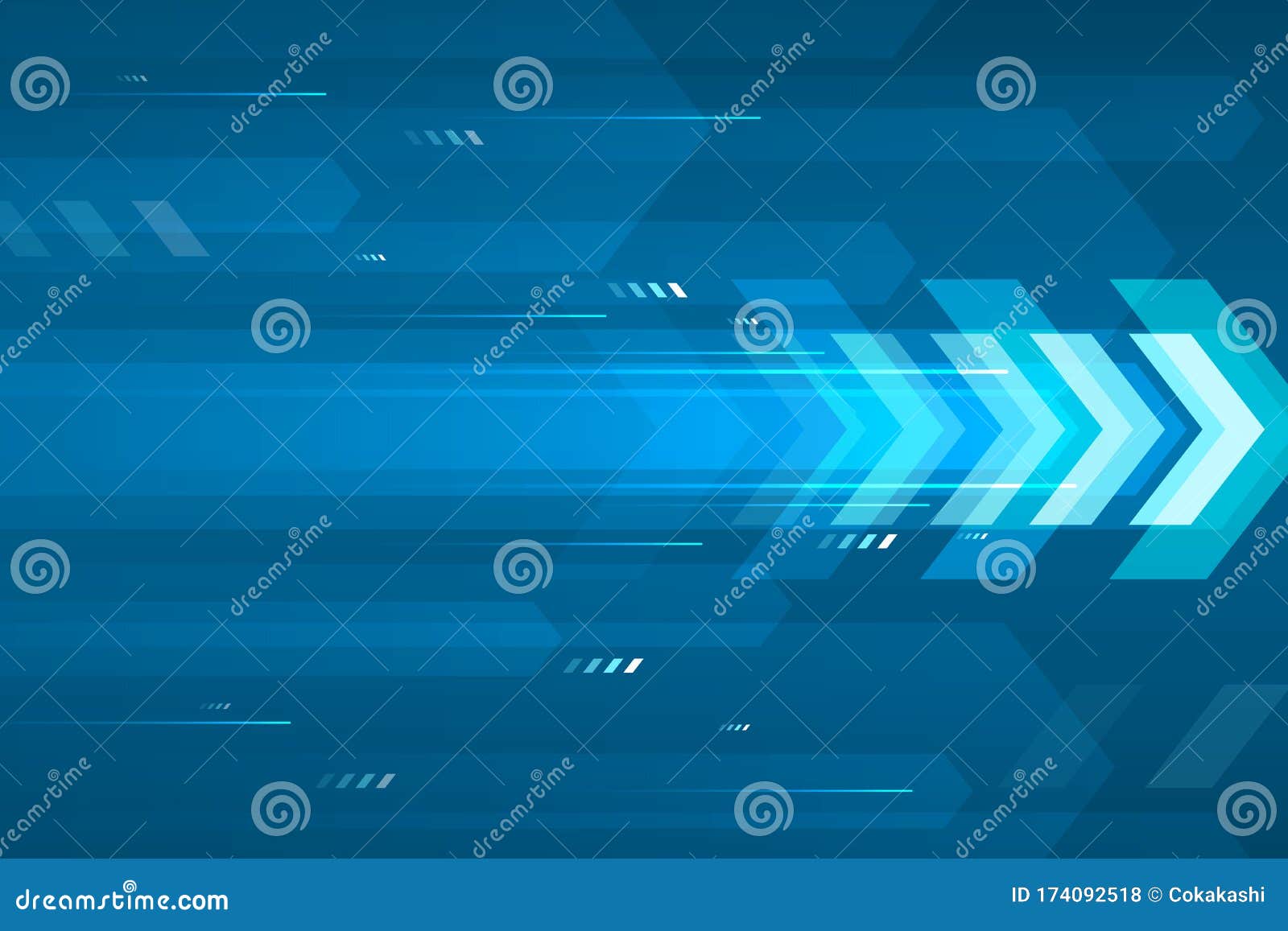 Arrow Speed Abstract Blue Background, Communication Data Transfer ...