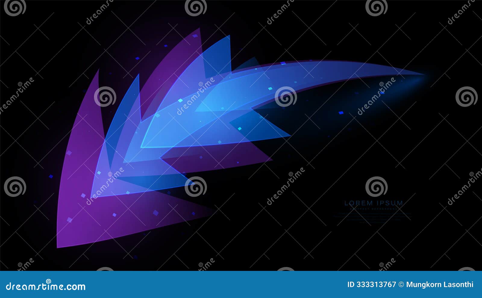 Arrow Speed Direction. Glowing Blue and Purple Arrow Stock Illustration ...