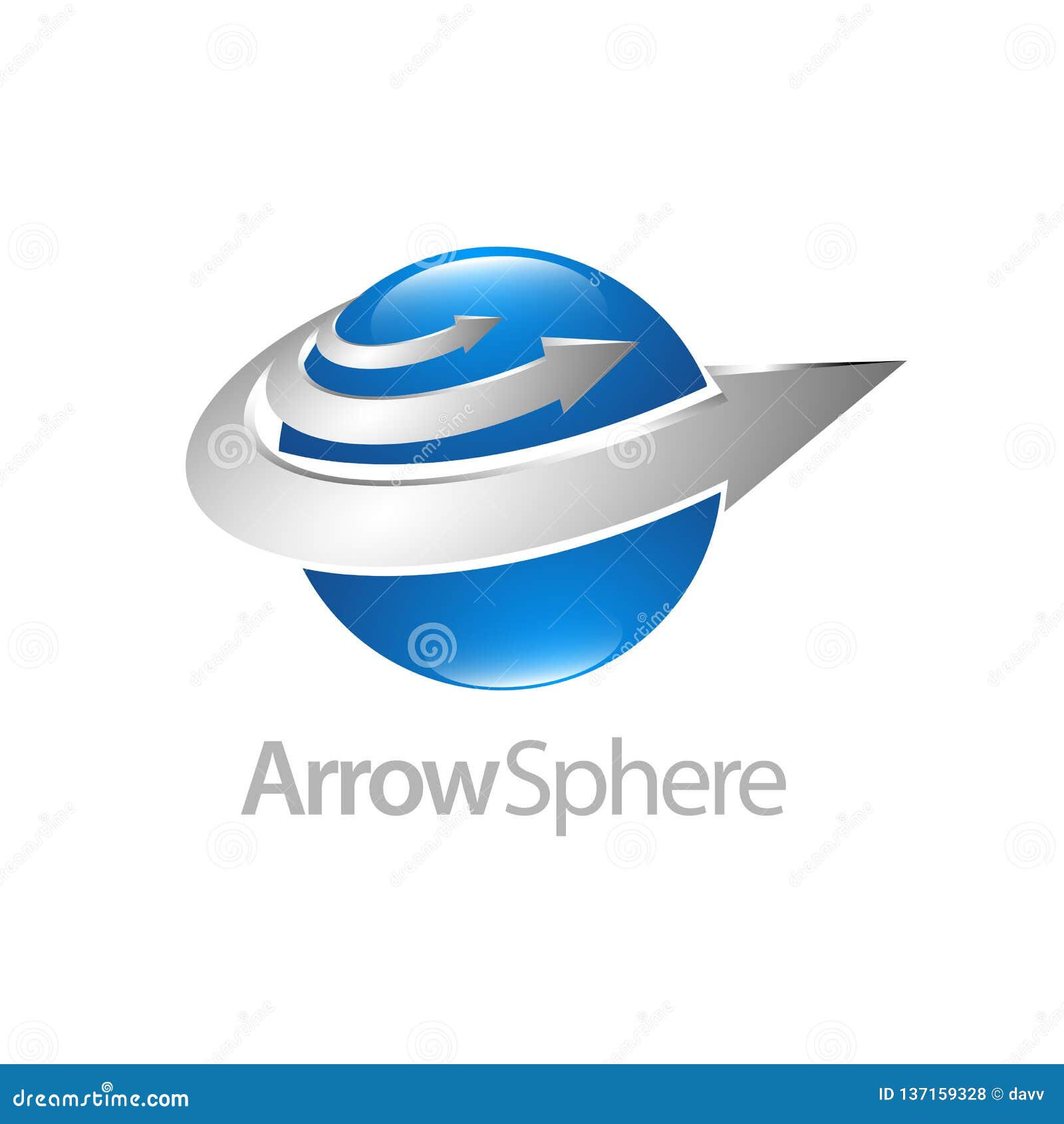 Arrow Sphere 3d Logo Concept Design. Symbol Graphic Template Element ...