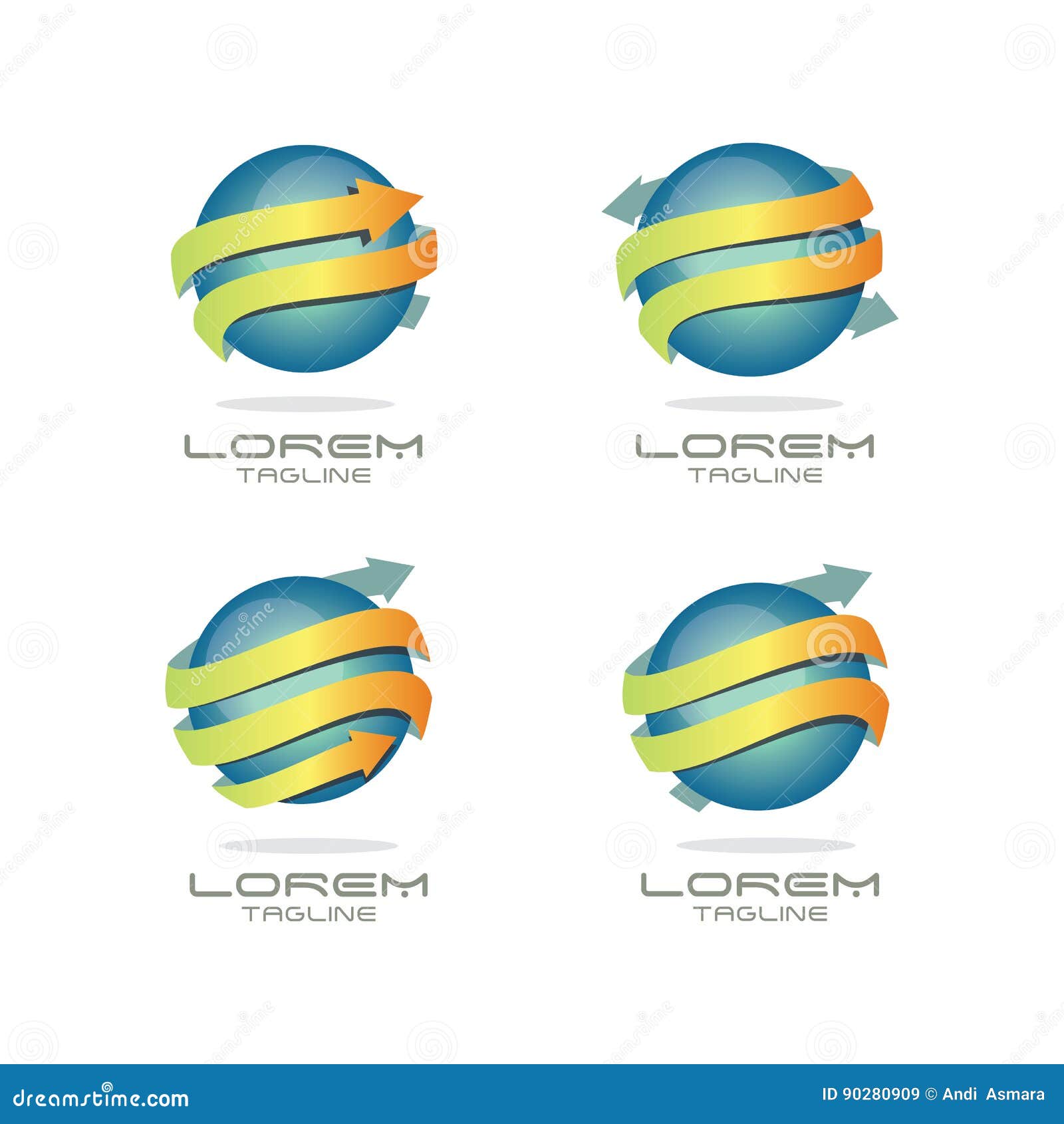 Arrow Sphere 3d Logo Concept Design. Symbol Graphic Template Element ...