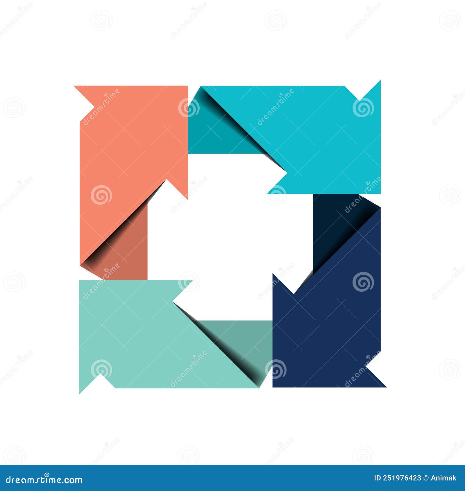 Arrow Square Connected Infographic. 4 Step Design Stock Vector ...