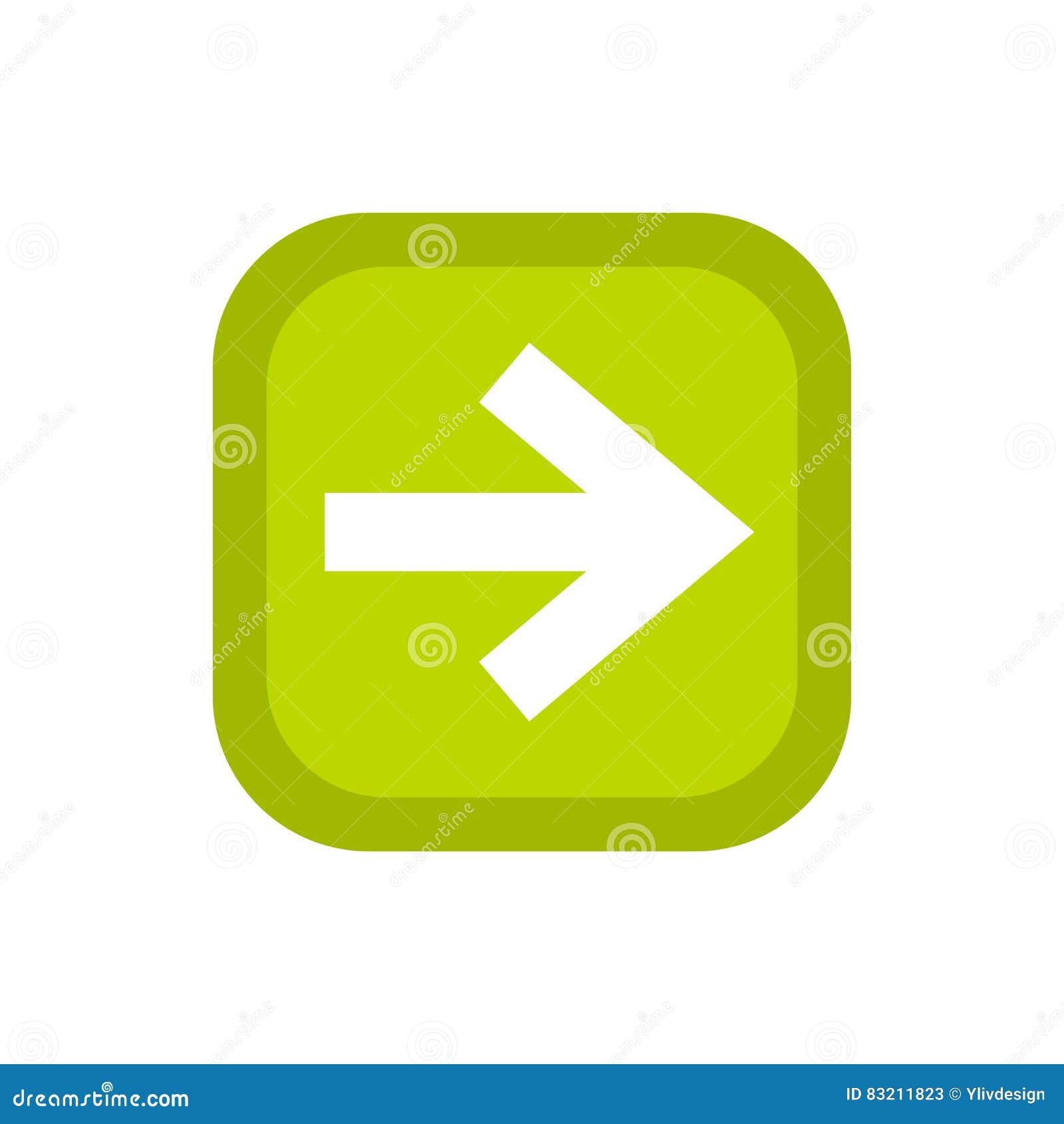 Arrow in Square Icon, Flat Style Stock Vector - Illustration of ...