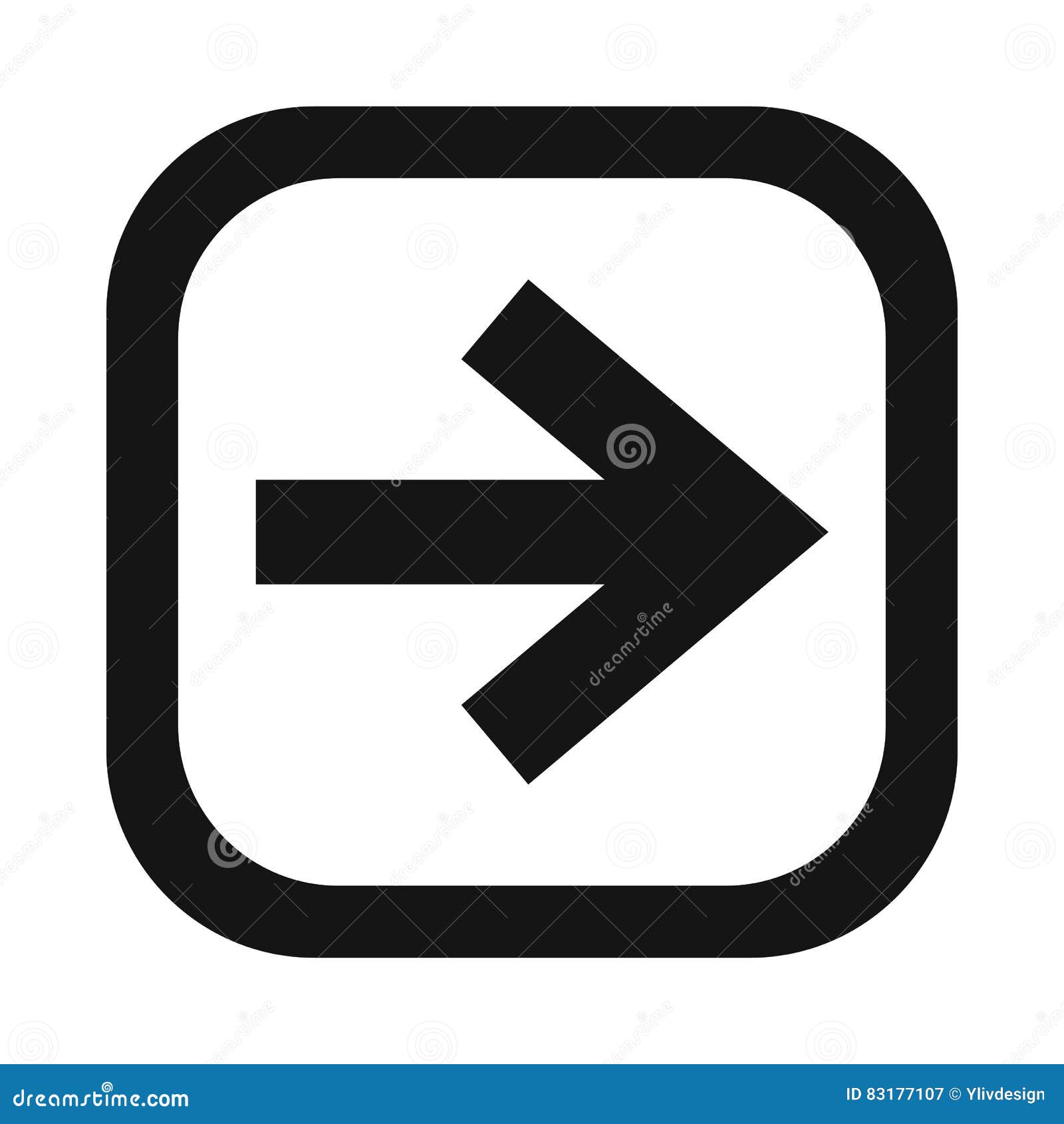 Arrow in Square Icon, Simple Style Stock Vector - Illustration of click ...