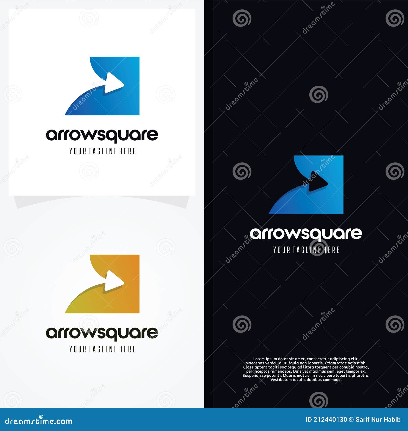 Arrow Square Logo Template Design Vector Stock Vector - Illustration of graphic, corporate ...