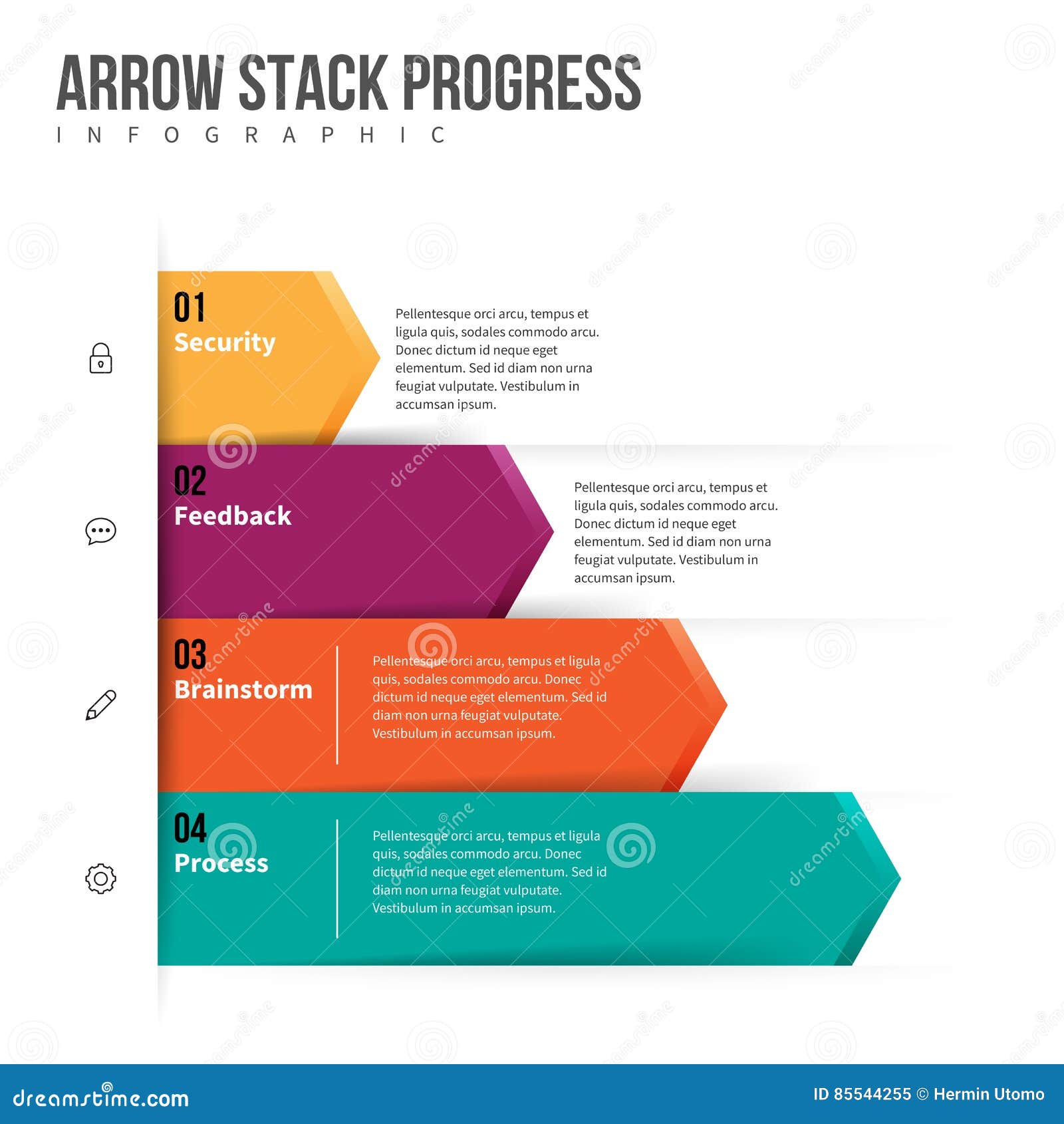 Arrow Stack Progress Infographic Stock Vector - Illustration of option ...
