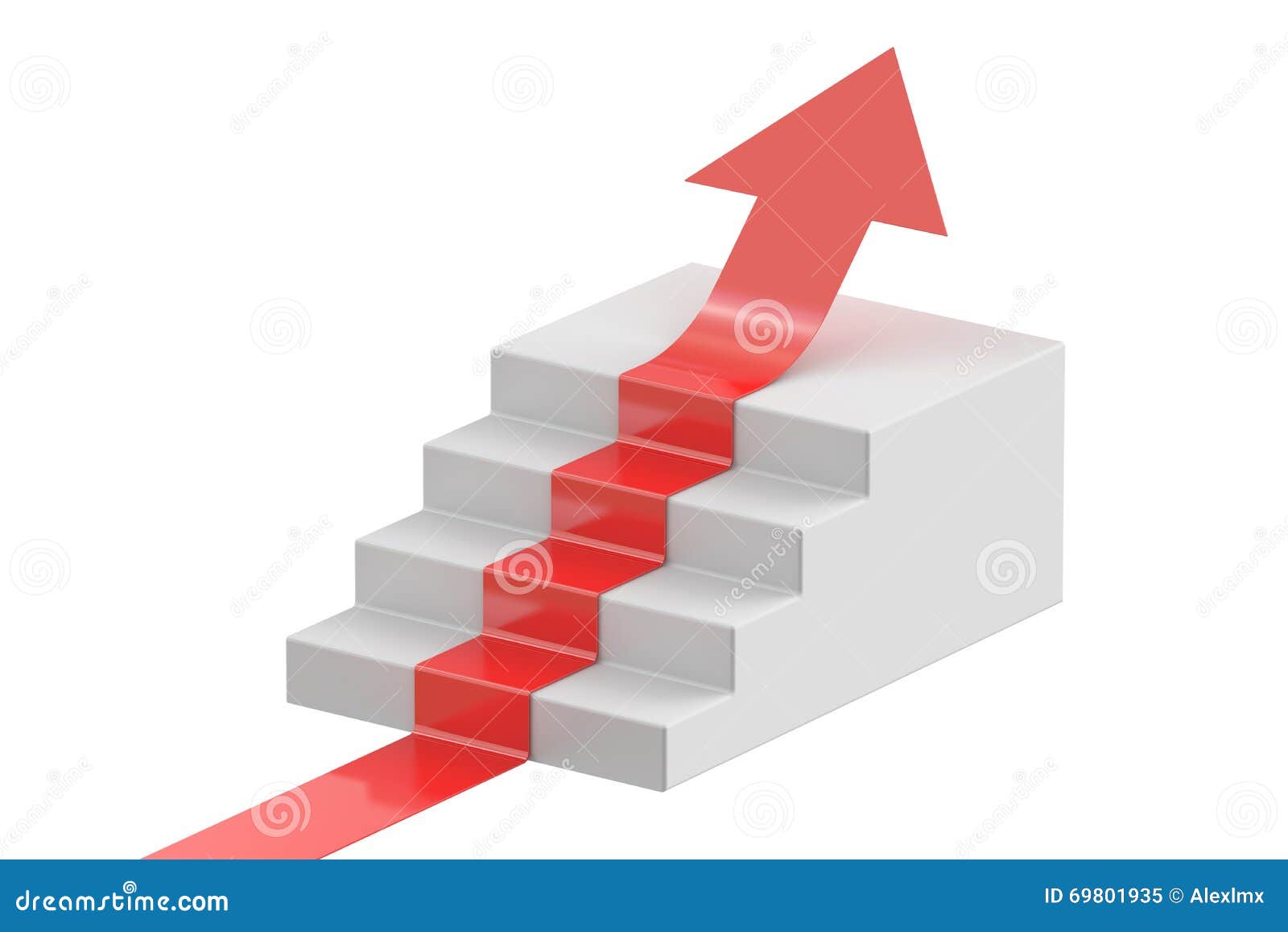 Arrow on a Staircase, Leader Concept Stock Illustration - Illustration ...