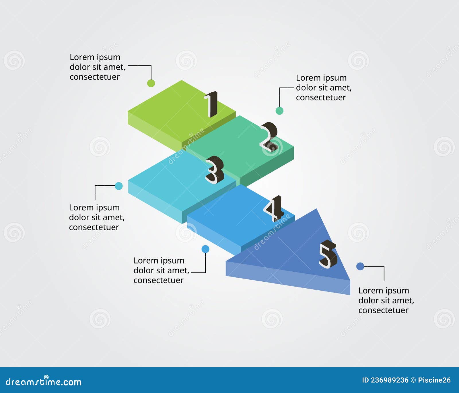 Arrow Step Template for Infographic for Presentation for 5 Element ...