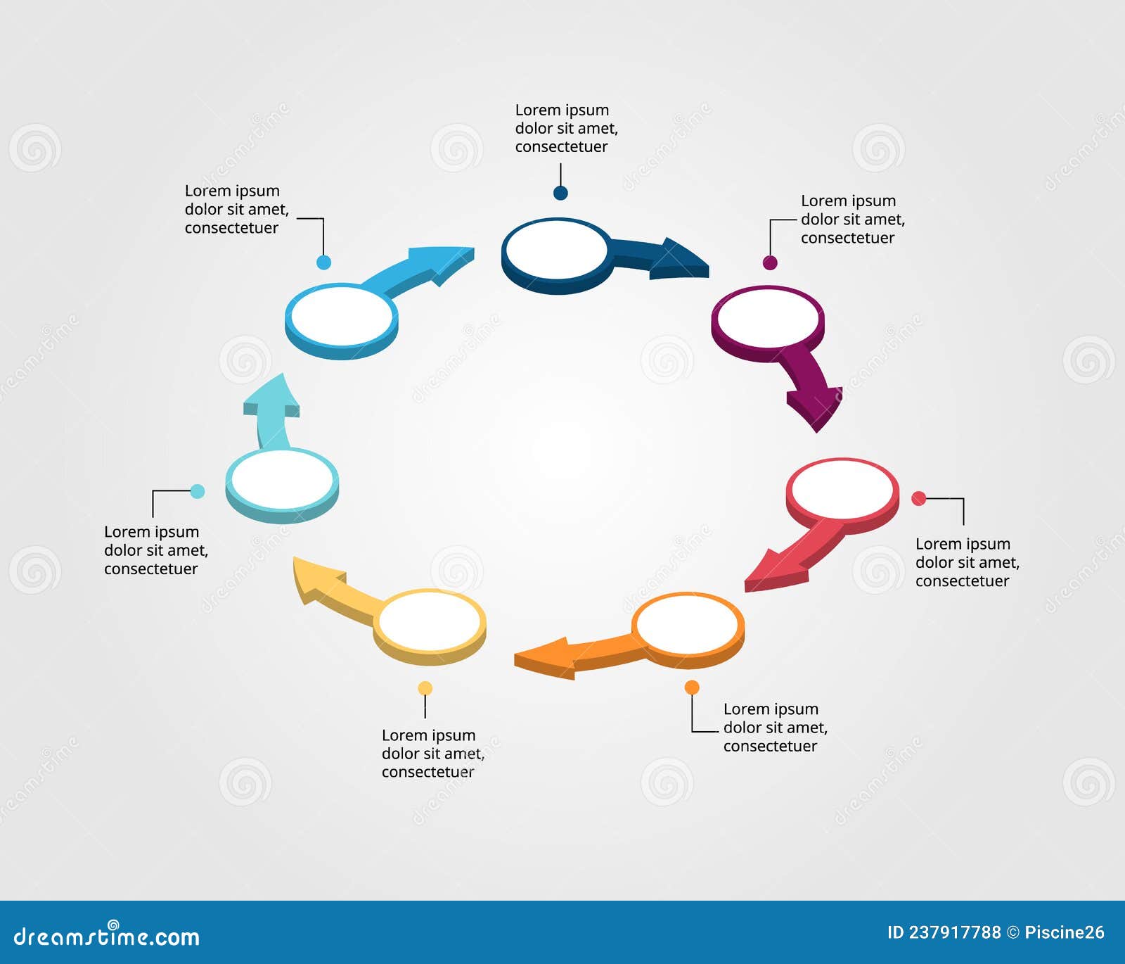 Arrow Step Template for Infographic for Presentation for 7 Element ...