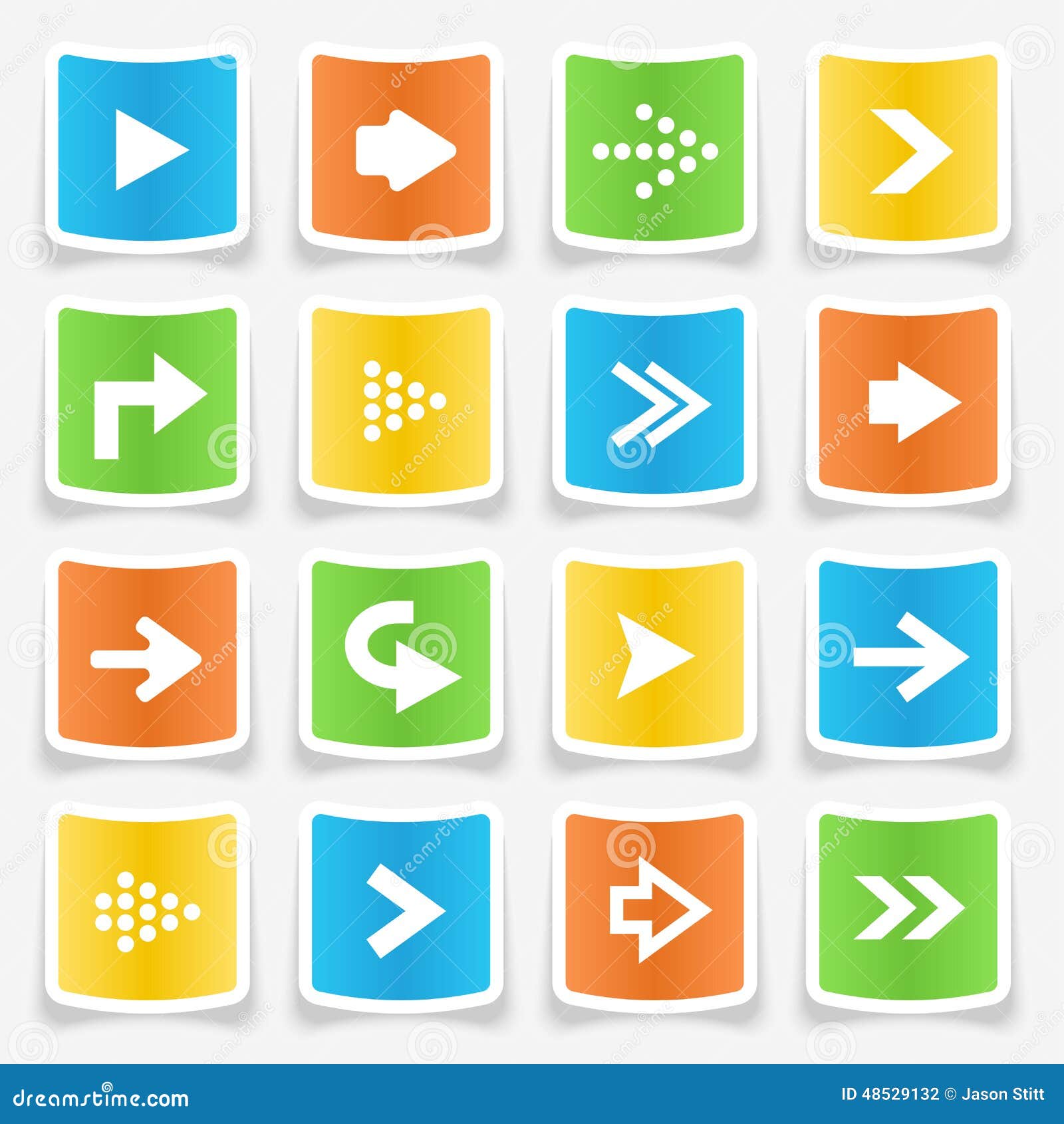 Arrow Sticker Icons stock vector. Illustration of graphic - 48529132