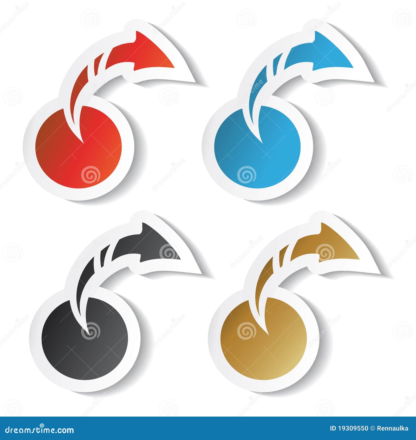 Arrow stickers stock illustration. Illustration of label - 19309550
