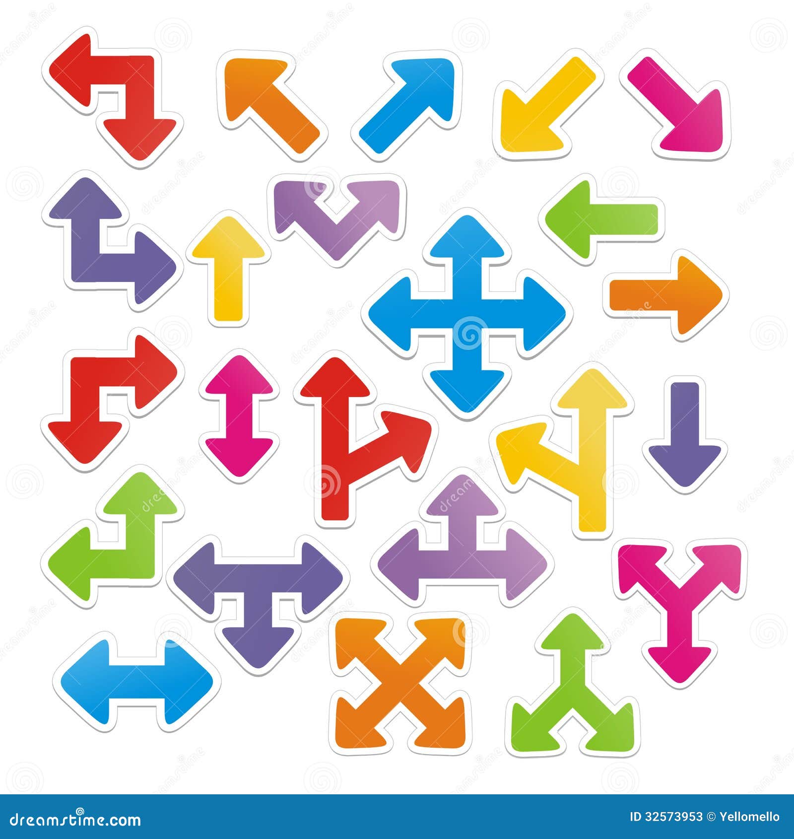 Arrow stickers stock illustration. Illustration of origami - 32573953