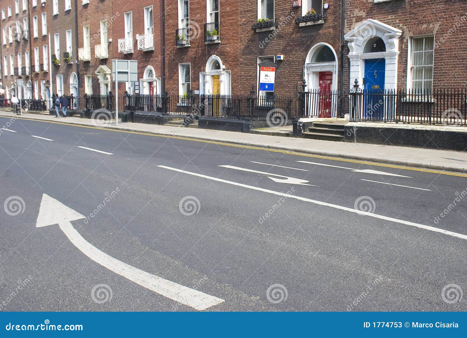 Arrow on street stock image. Image of turn, pedestrians - 1774753