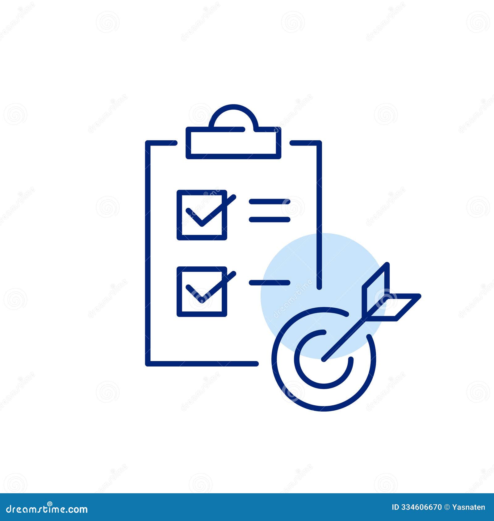 Arrow Striking Bullseye on Target. Checked Tasks on Checkmark Stock ...