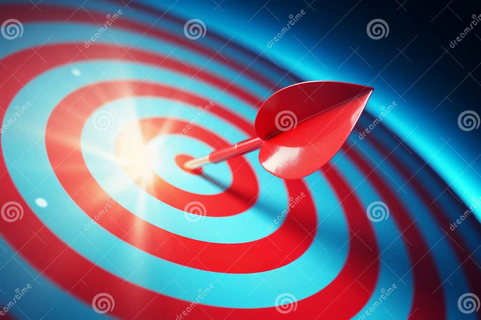 An Arrow Striking a Target with Precision Stock Illustration ...