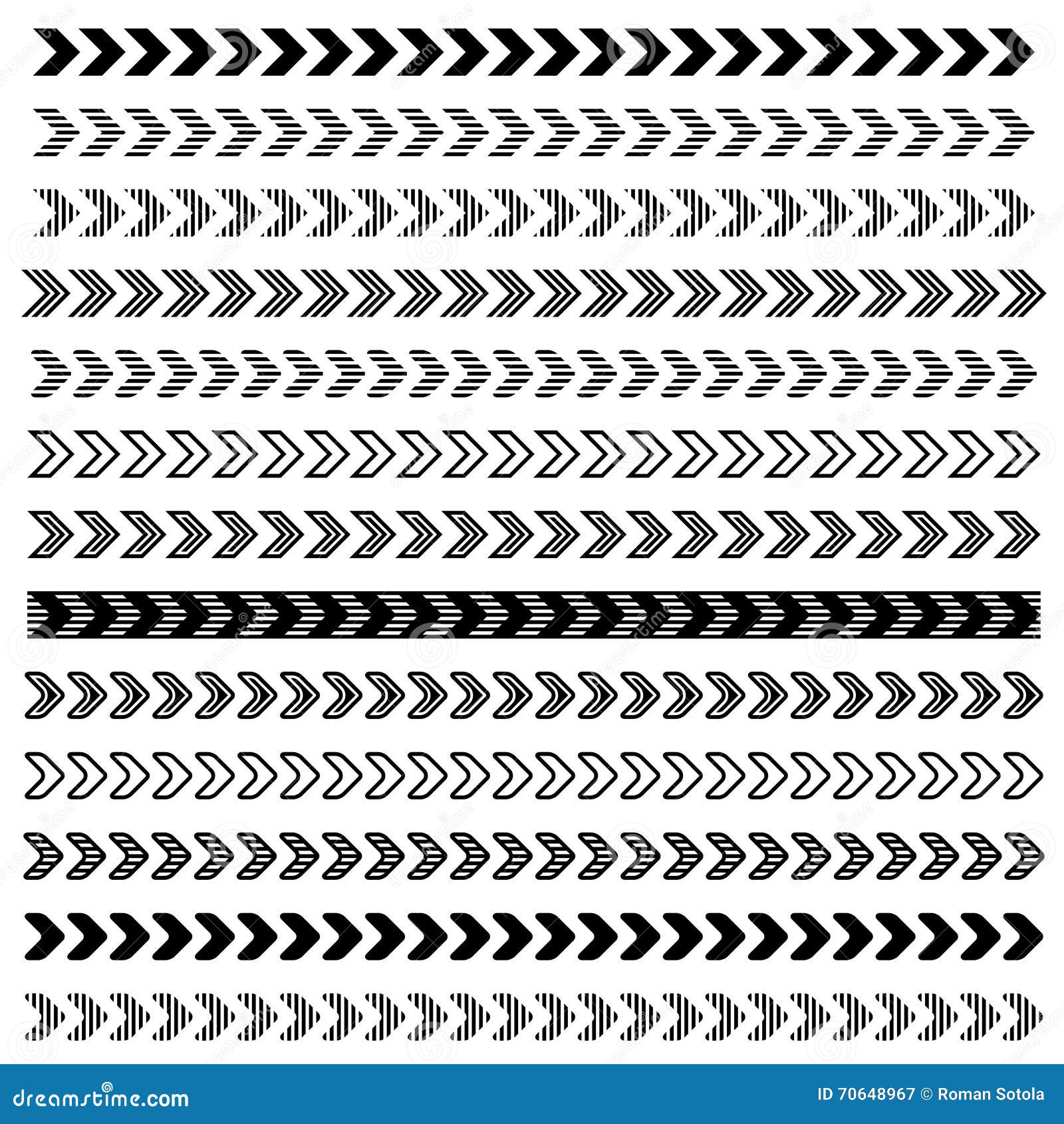 Arrow strip black symbols stock vector. Illustration of concept - 70648967