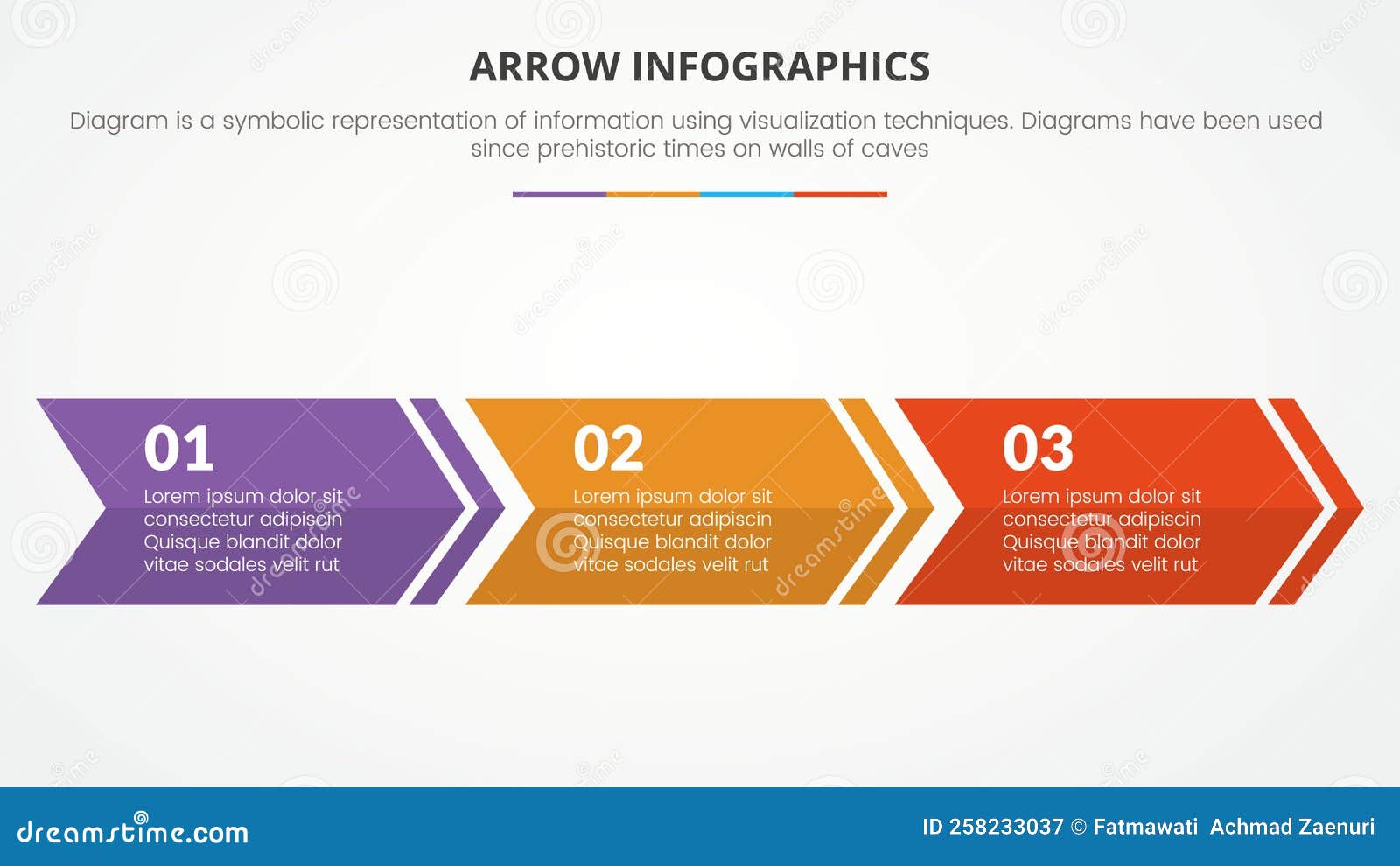 Arrow Style Infographic Slide Presentation Template with Modern Flat ...
