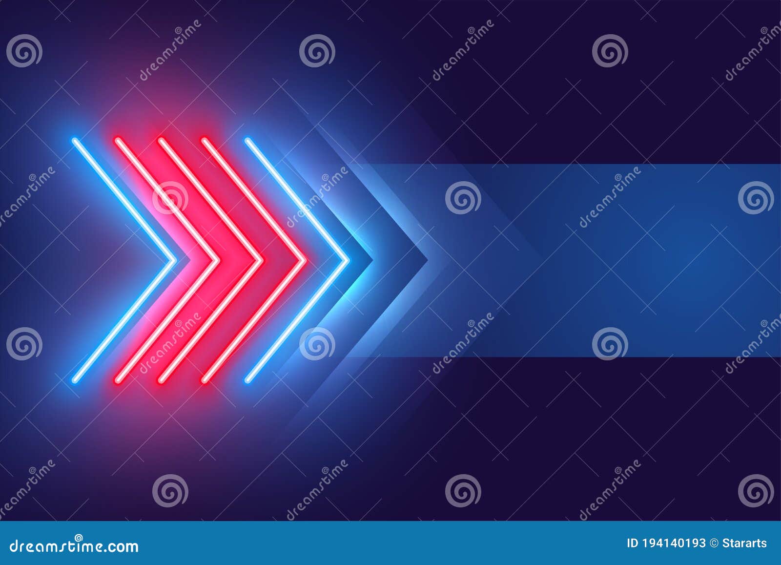 Arrow Style Neon Light Effect Background Design Stock Vector ...