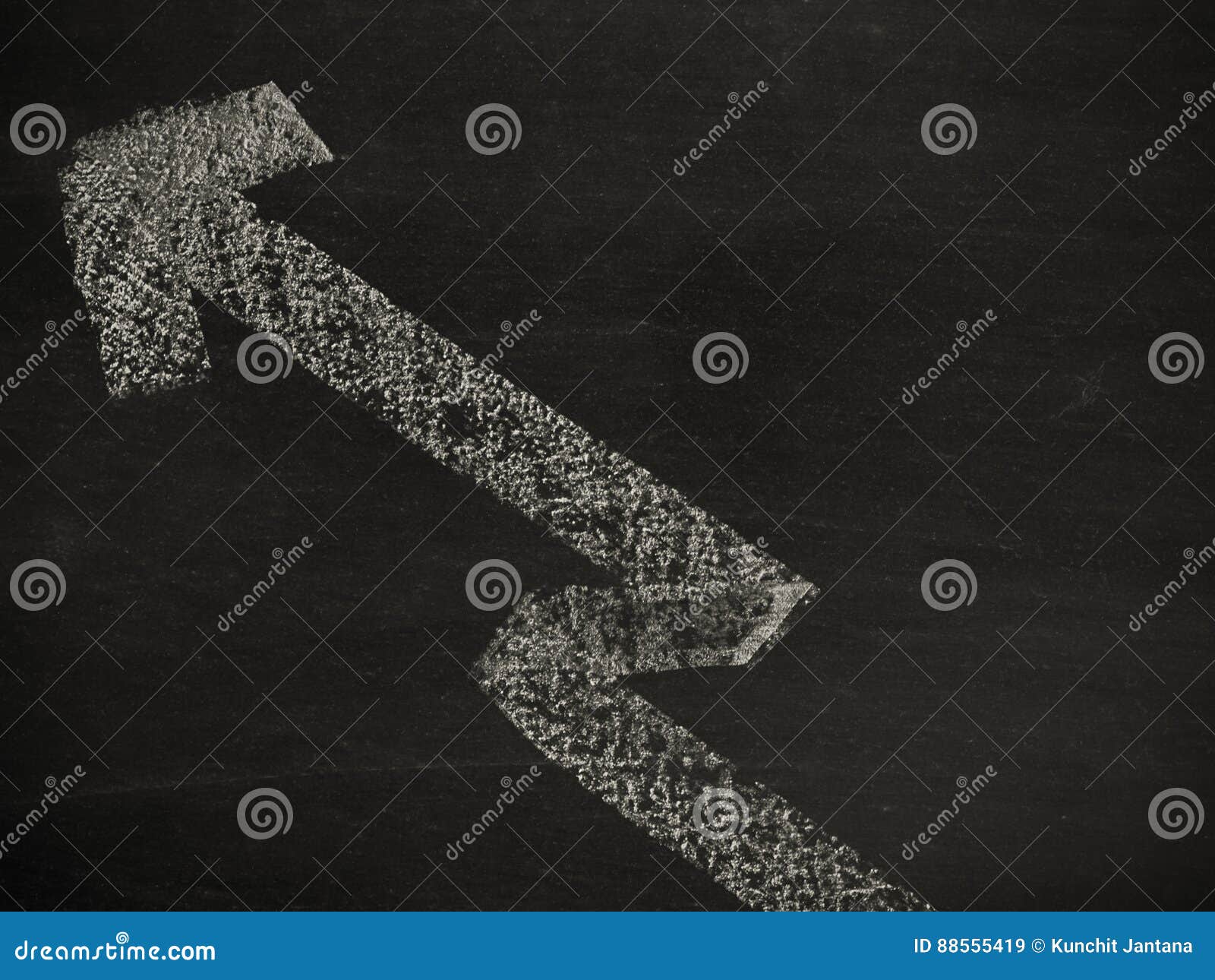 Arrow symbol on blackboard stock image. Image of chalkboard - 88555419