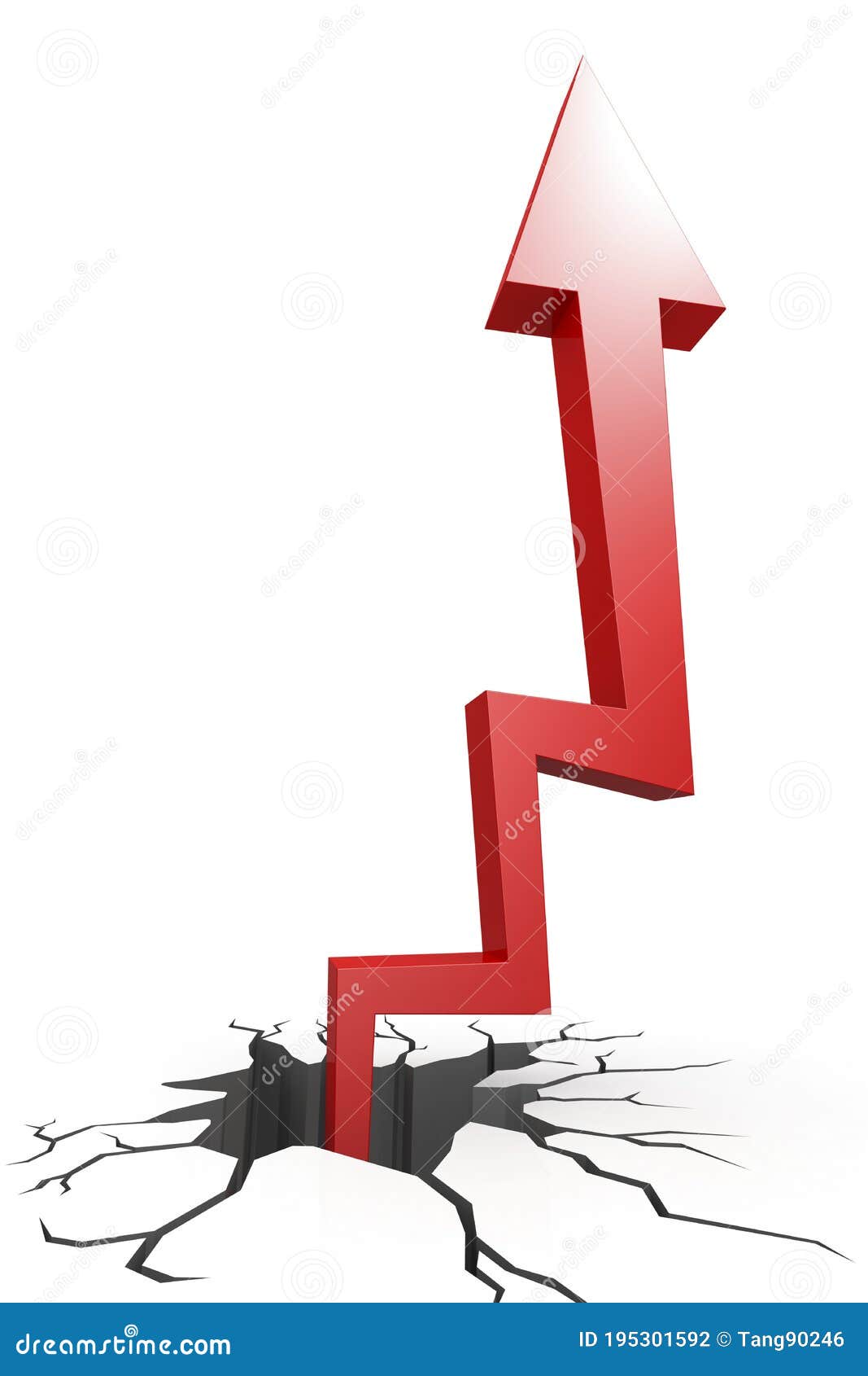 Arrow Symbol Breaks through the Ground Stock Illustration ...